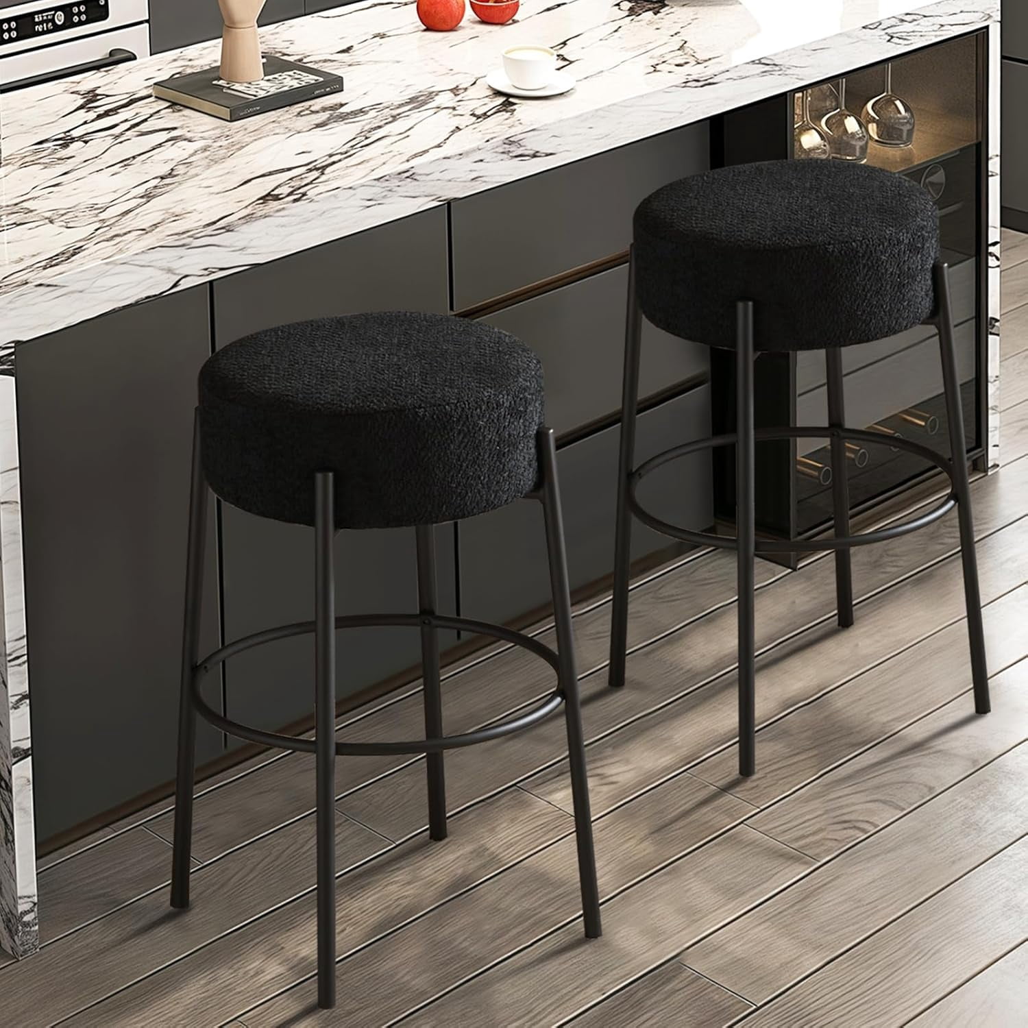 Modern Bar Stools | Sherpa Counter Height Stools | with Soft Padded ...