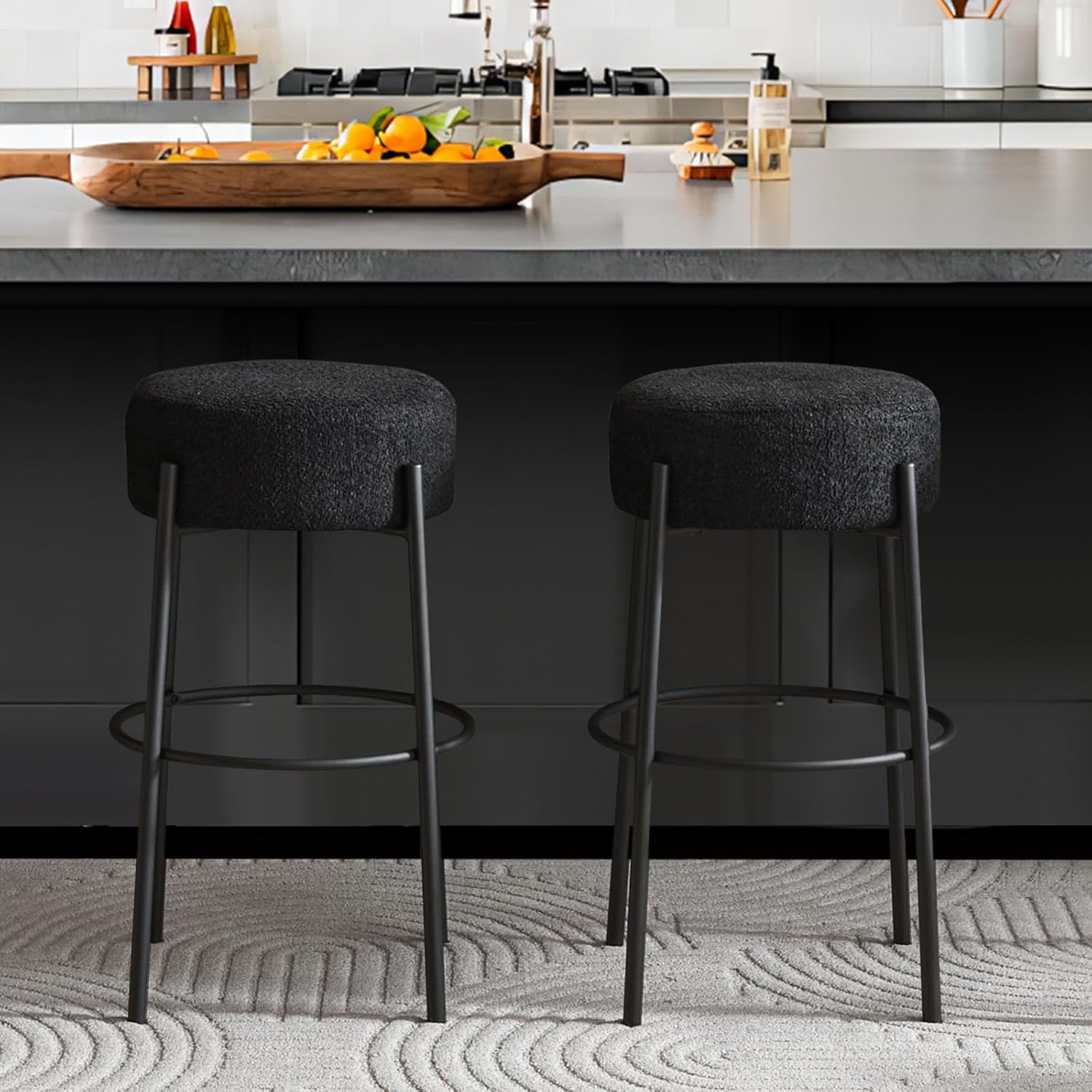 Modern Bar Stools | Sherpa Counter Height Stools | with Soft Padded ...
