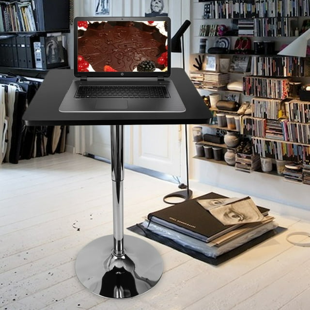 Modern Bar Table Adjustable Height Cocktail Square High Top Cocktail ...