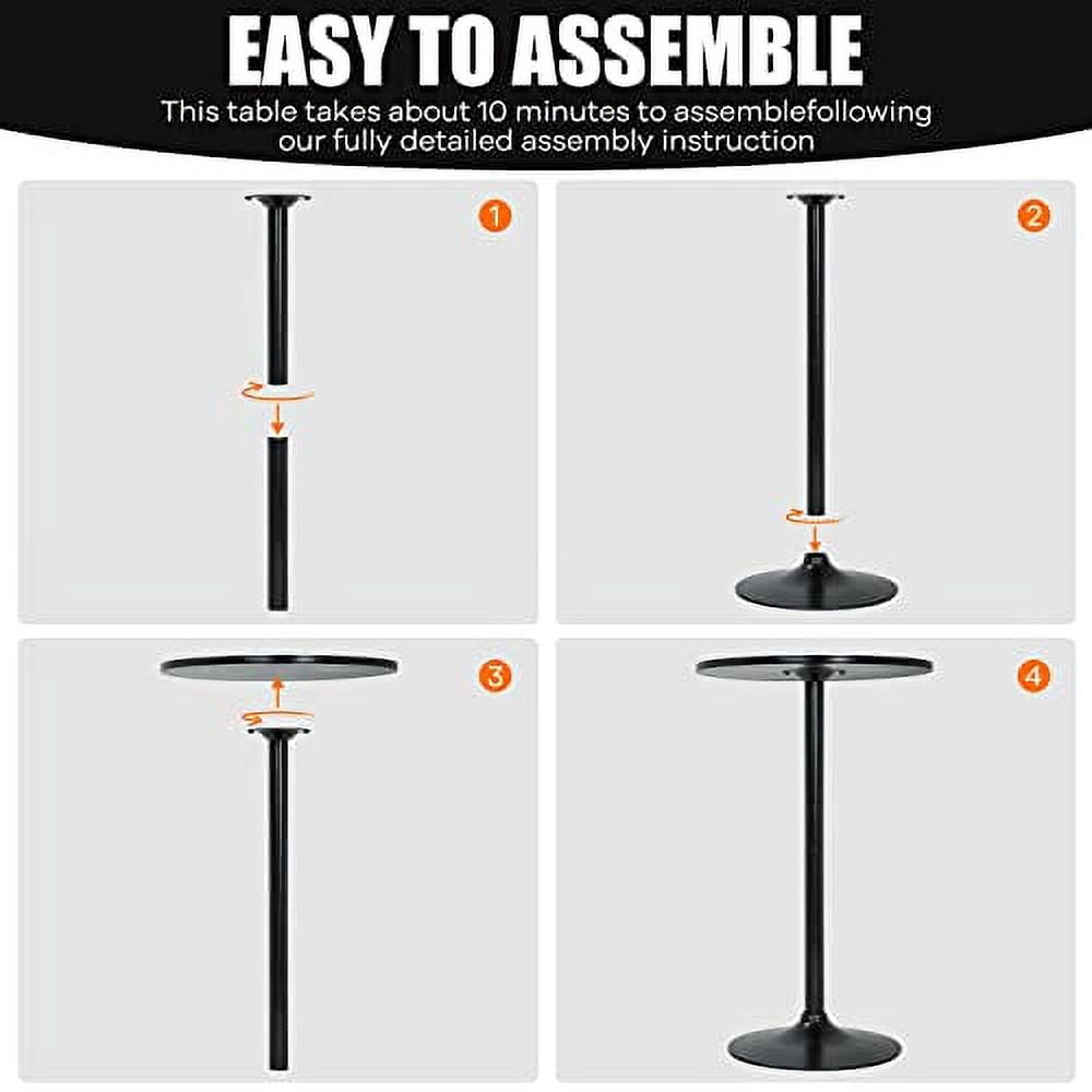 Modern Bar Table, Kitchen Dining Table Round Pub Table Hydraulic Dining ...