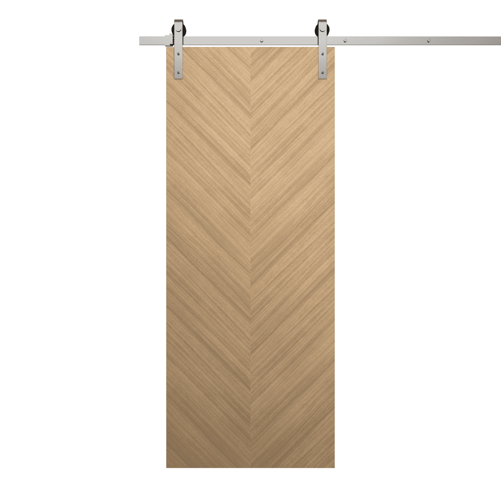 Modern Barn Door 18 x 80 inches | Ego 5005 Natural Oak | 6.6FT Silver ...
