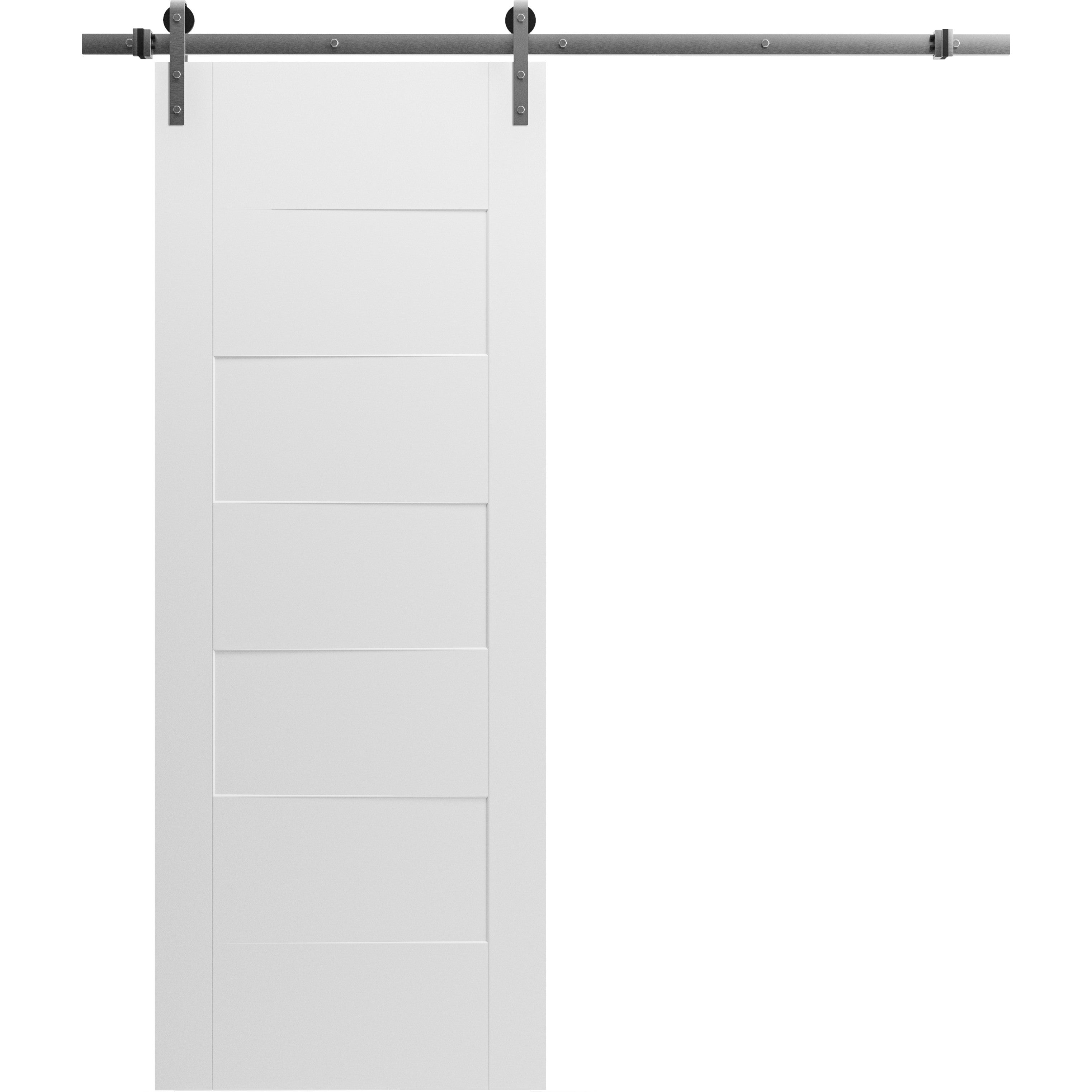 Modern Barn Door 18" x 80" inches / Mela 0755 Painted White / 6.6FT ...