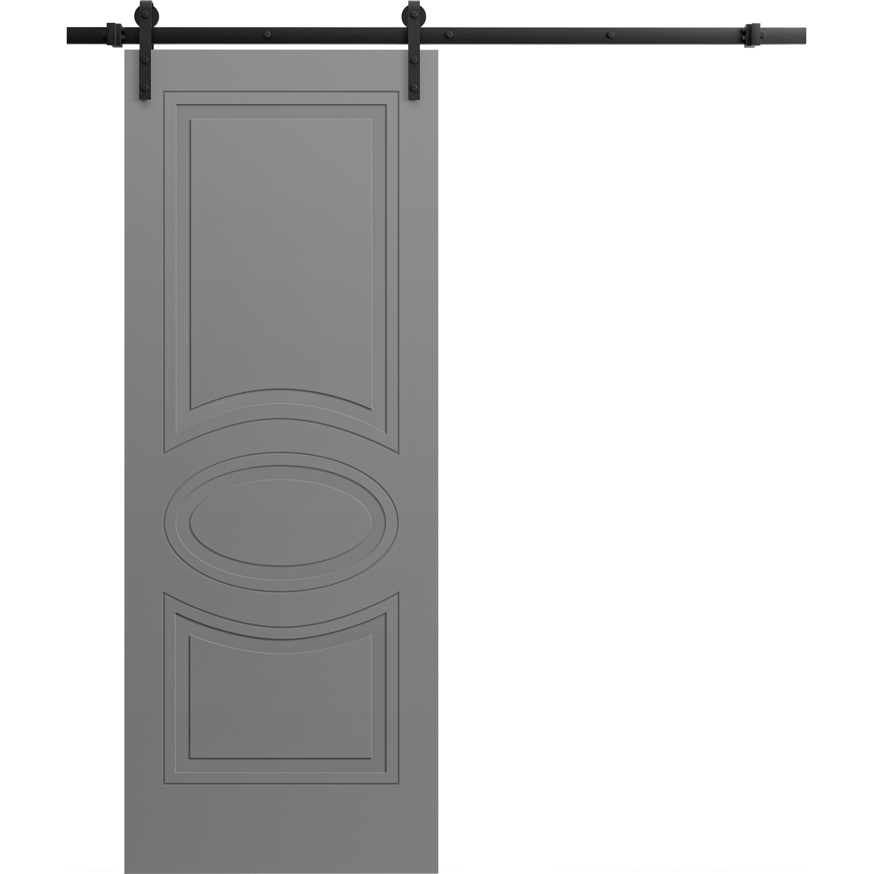 Modern Barn Door 28" x 80" inches / Mela 7001 Painted Grey / 6.6FT Rail ...