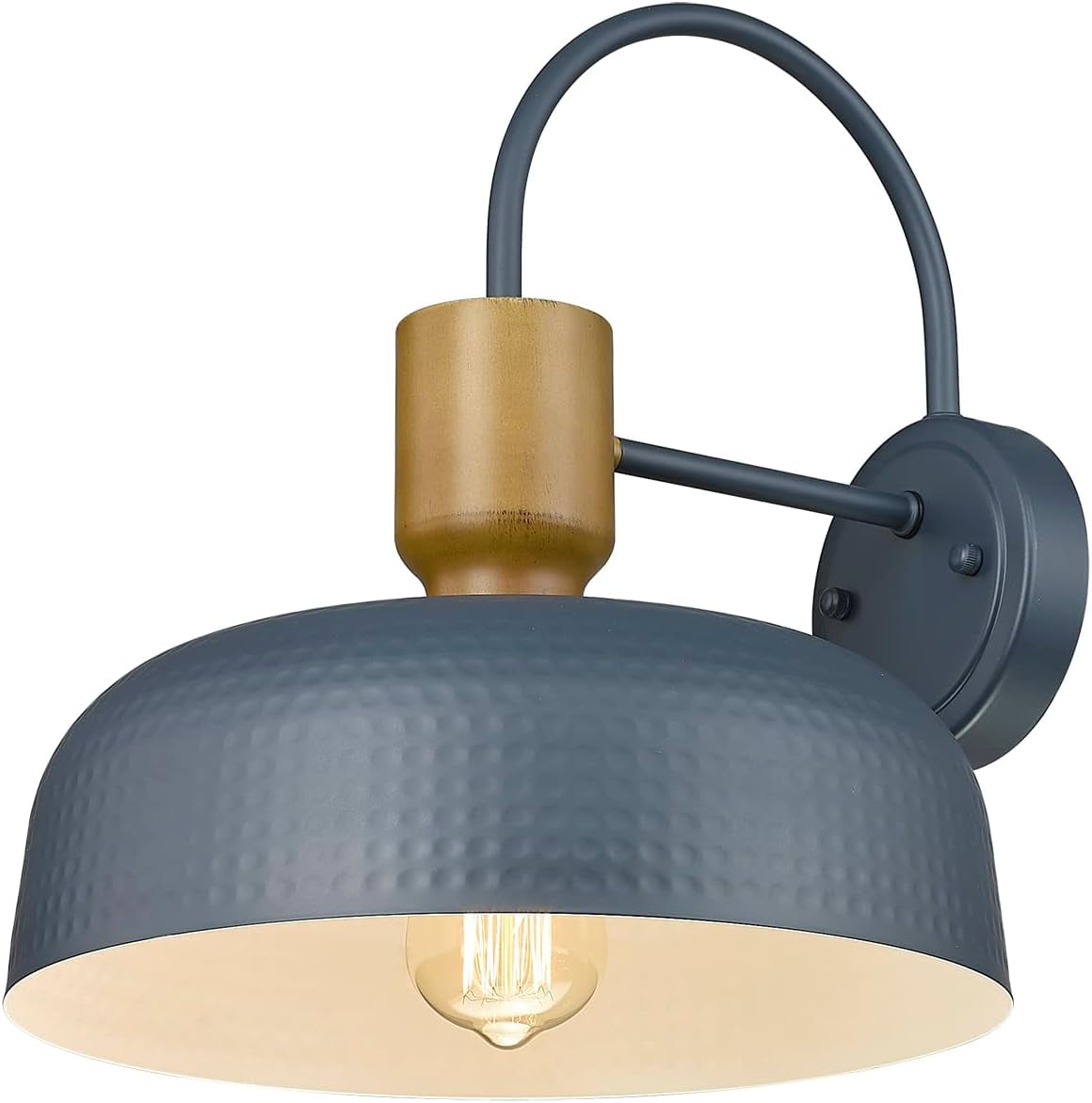 Modern Barn Light Fixtures Wall Lamps Sconces with Hammered Metal Shade ...