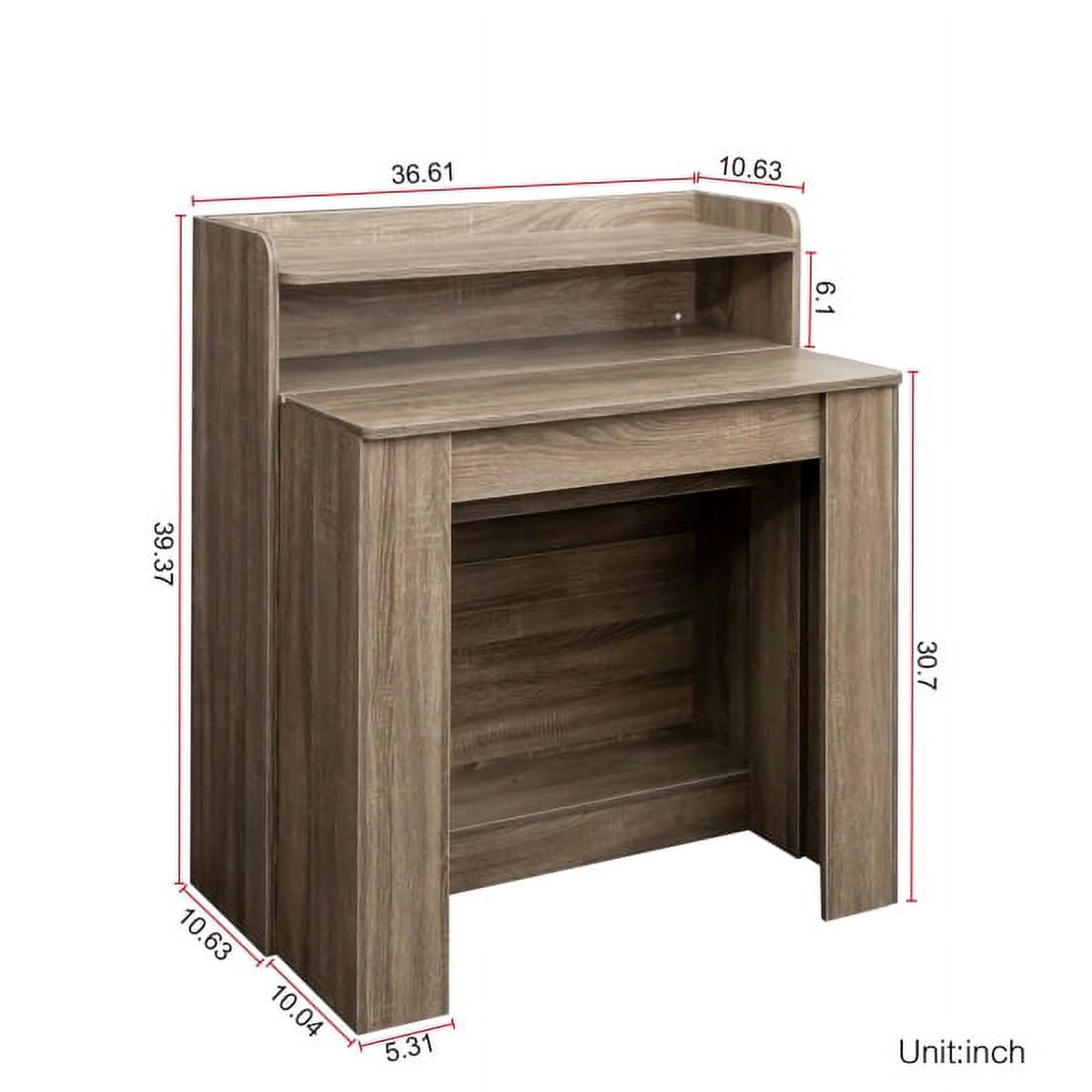 Modern Barnwood Extendable Dining Table with Storage – Durable MDF ...