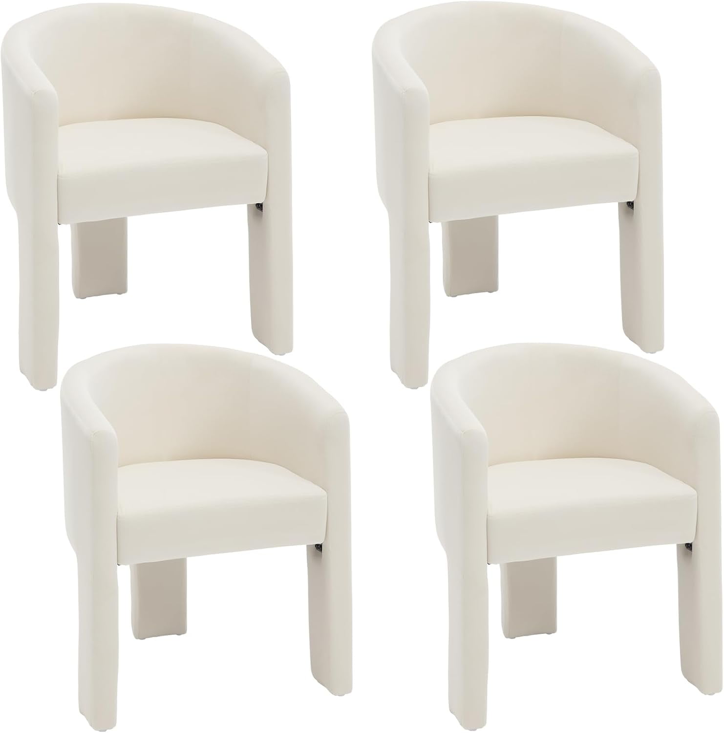 Modern Barrel Chair Khaki Velvet Barrel Dining Chair with Arms ...