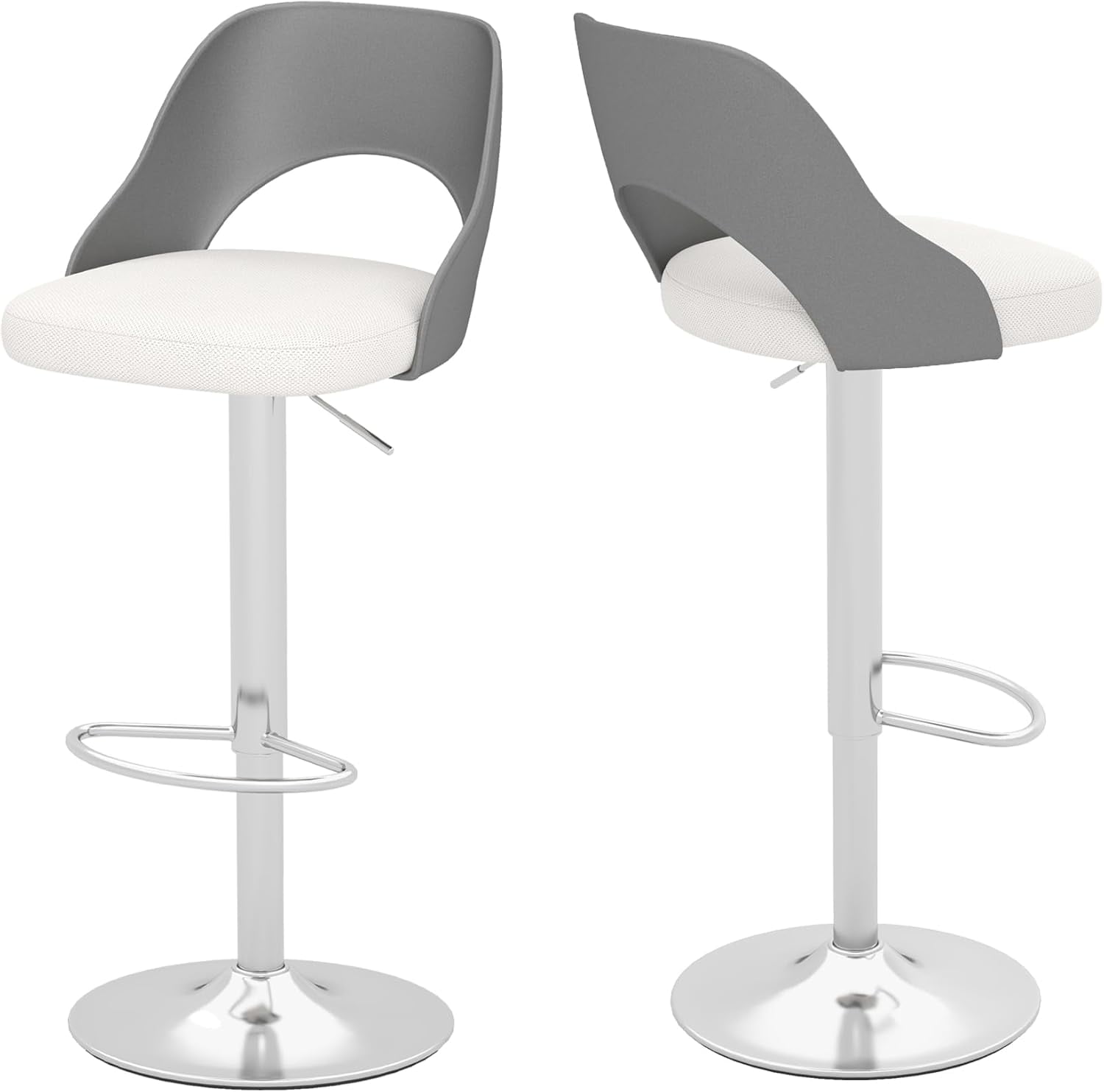 Modern Barstools Set of 2, Height Adjustable Swivel Counter Bar Stool ...