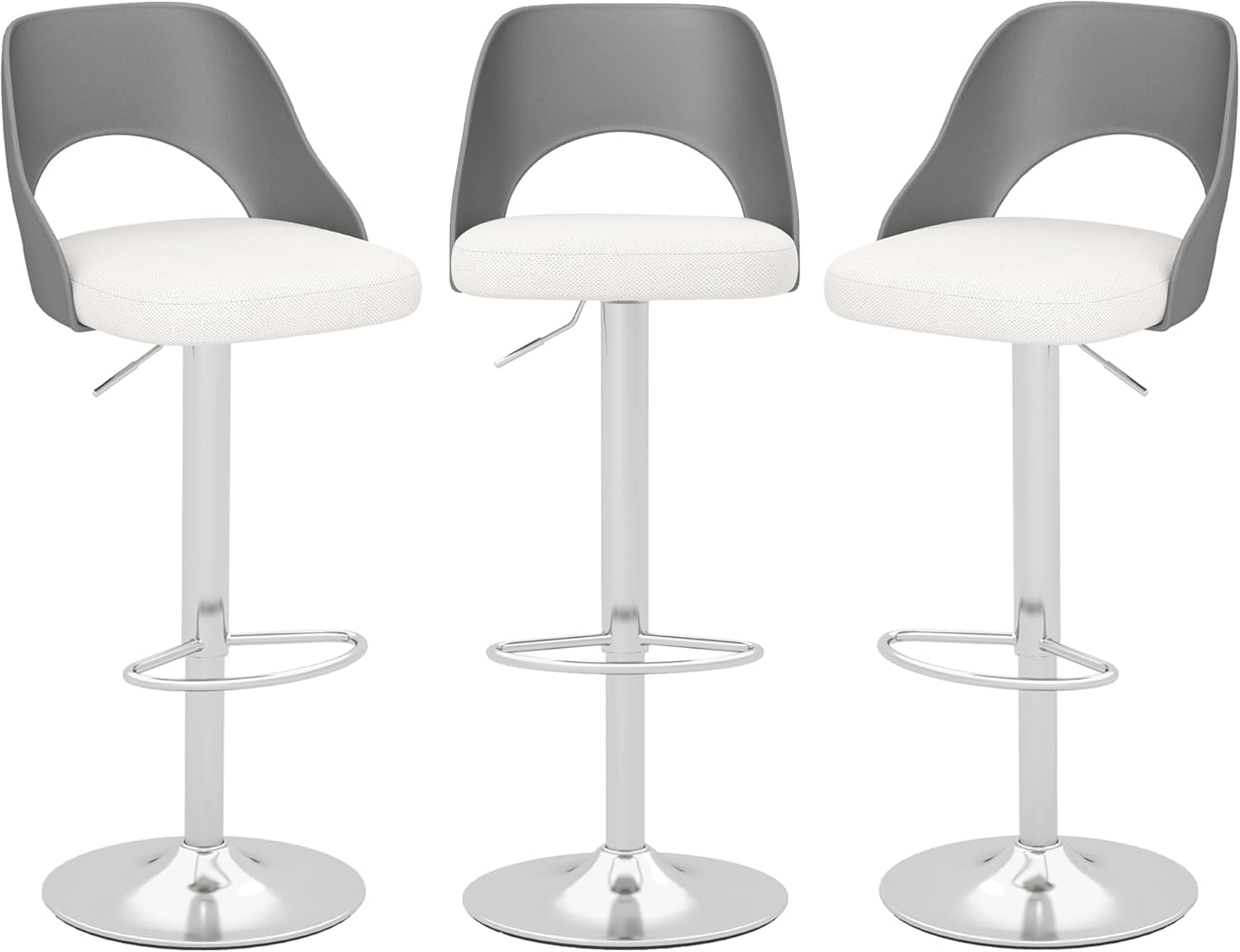 Modern Barstools Set of 3, Height Adjustable Swivel Counter Bar Stool ...