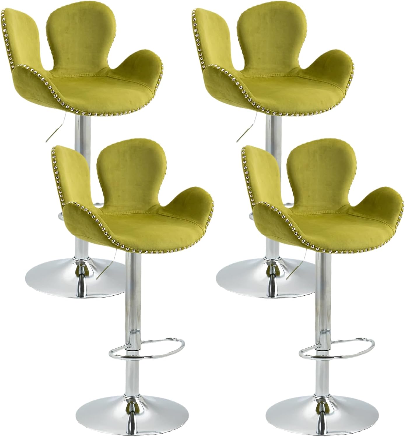 Modern Barstools Set of 4, Counter Height Bar Stools, 360 Swivel Bar ...
