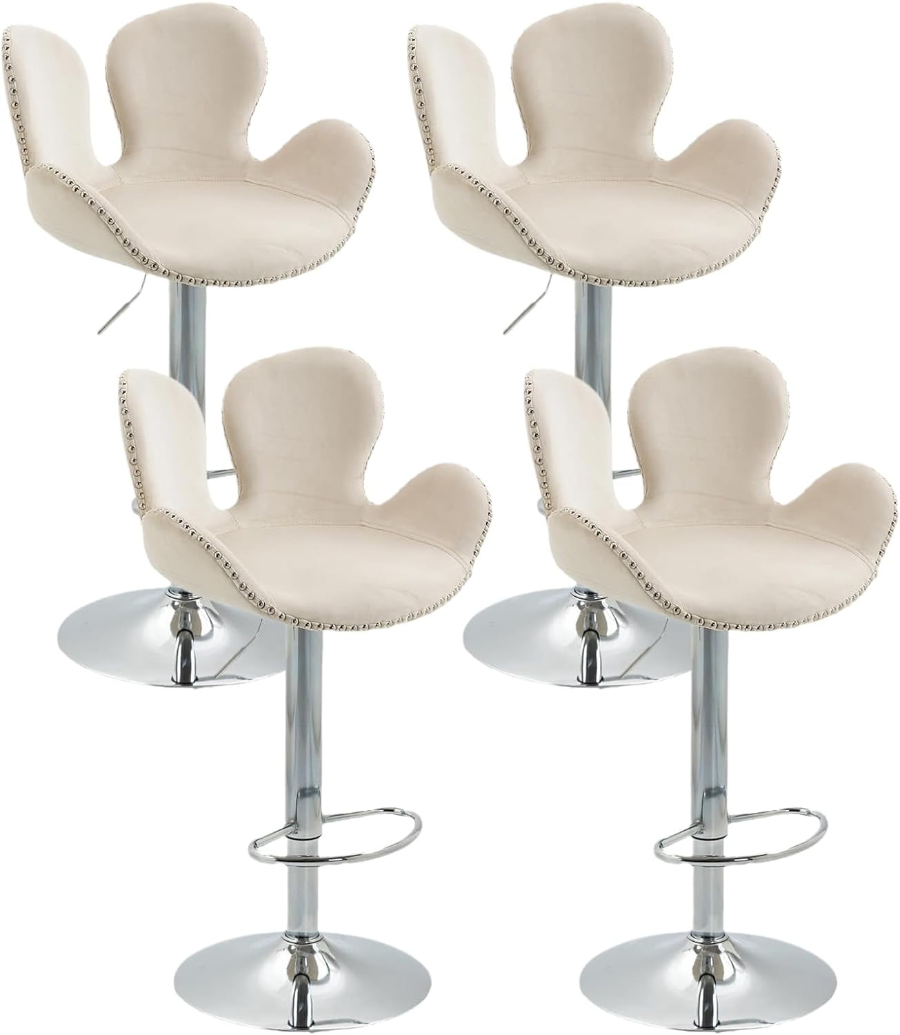 Modern Barstools Set of 4, Counter Height Bar Stools, 360 Swivel Bar ...