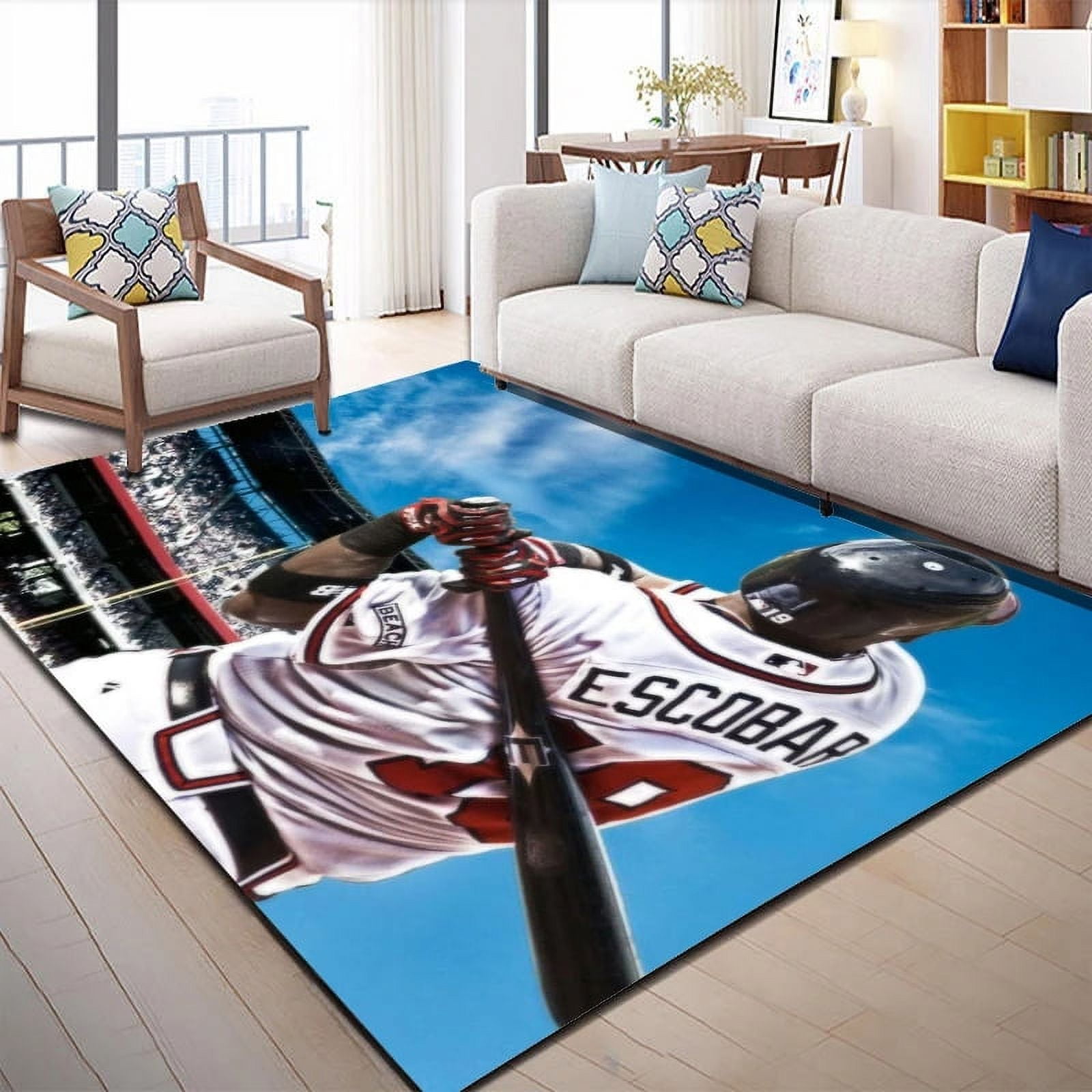 Modern Baseball Field Pattern Area Rugs Green Carpet Suitable for ...