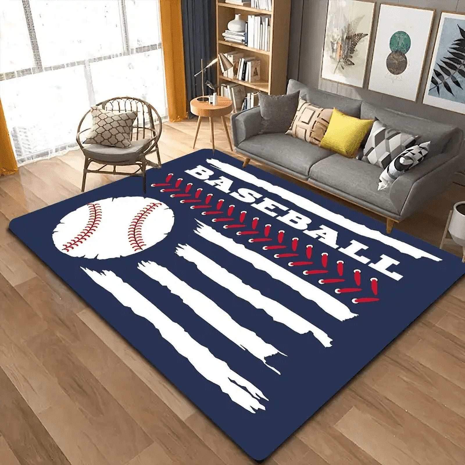 Modern Baseball Field Pattern Area Rugs Green Carpet Suitable for ...