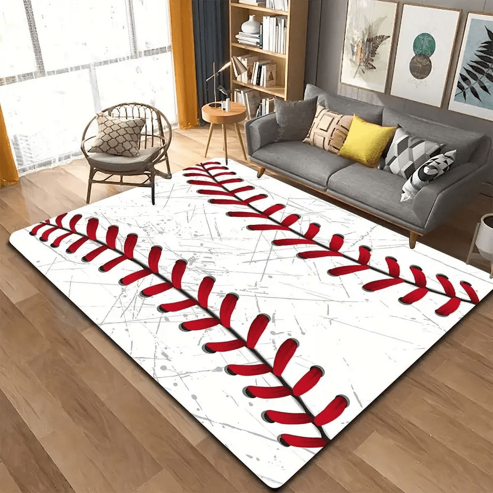 Modern Baseball Field Pattern Area Rugs Green Carpet Suitable for ...