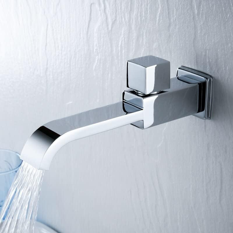 Modern Basin Faucet Only Cold Water Black Silver Bathroom Faucet in ...