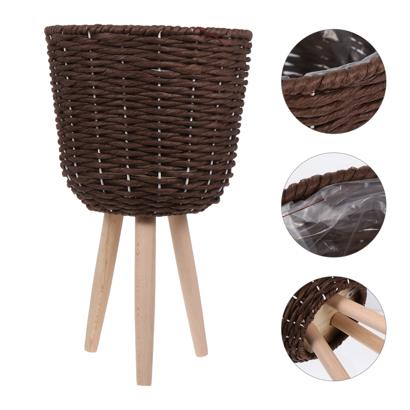 Moluckfu Sphere Floor Flower Pot Rattan Waterproof 1Pcs Simple Design ...