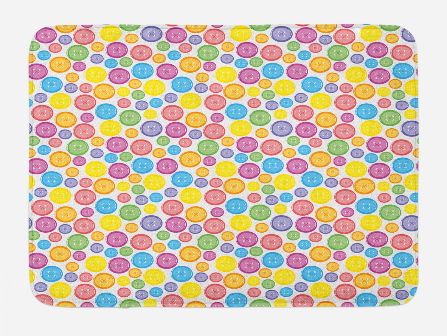 Modern Bath Mat, Circular Shaped Buttons Pattern in Various Sizes ...