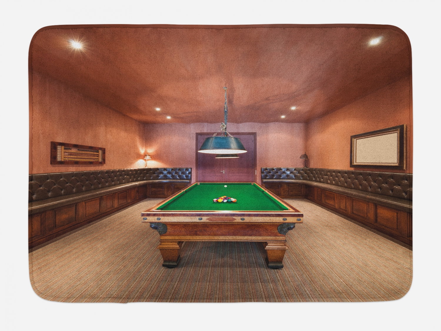 Modern Bath Mat, Entertainment Room in Mansion Pool Table Billiard ...