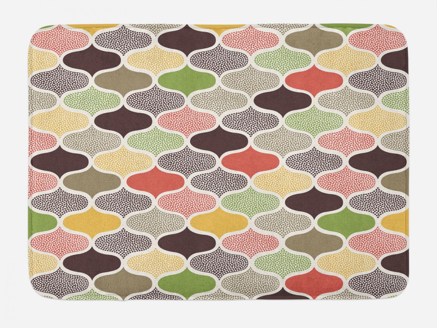 Modern Bath Mat, Seamless Oriental Geometric Morrocan Doodle Pattern ...