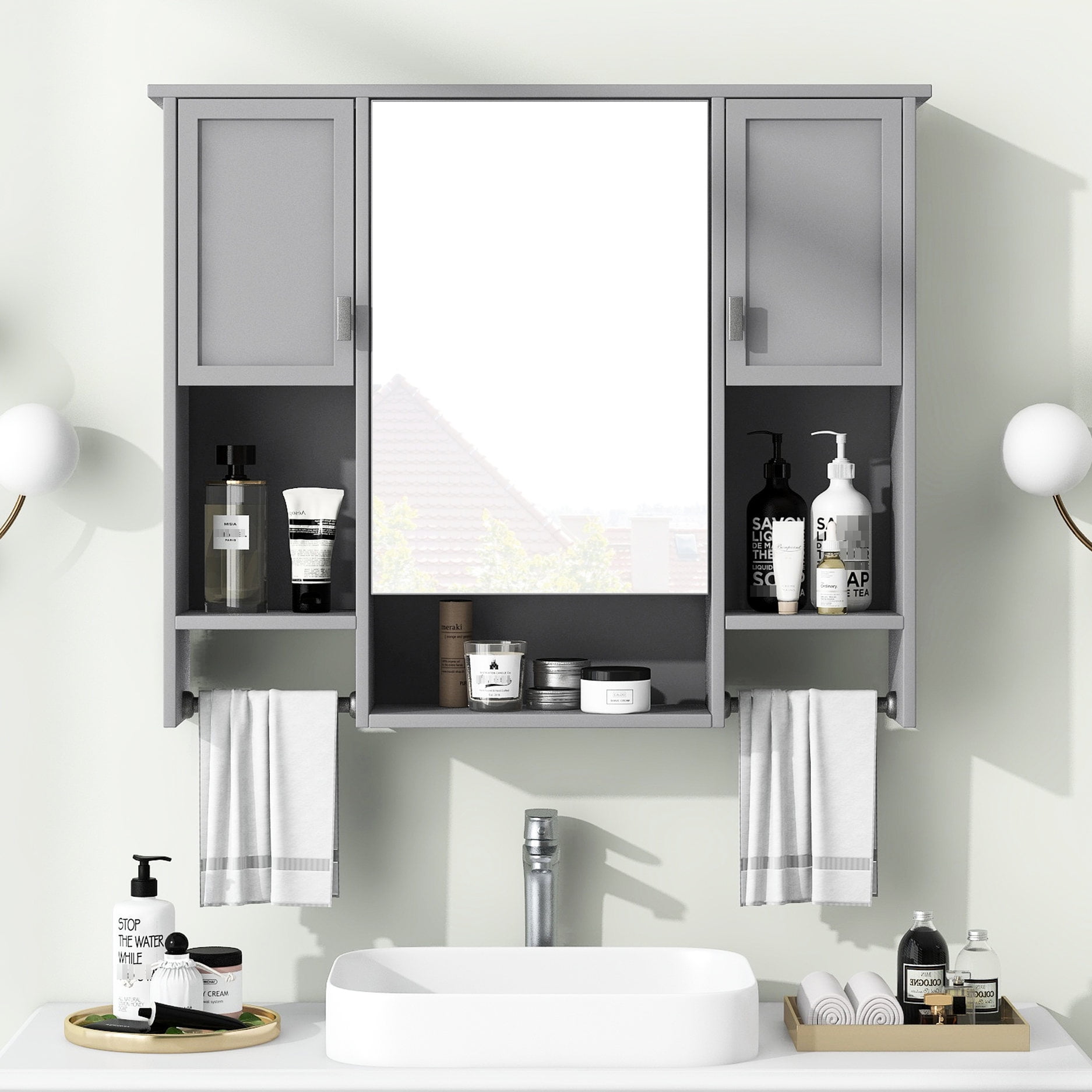 Modern Bathroom Cabinet with Mirror | Concealed Storage for Personal ...