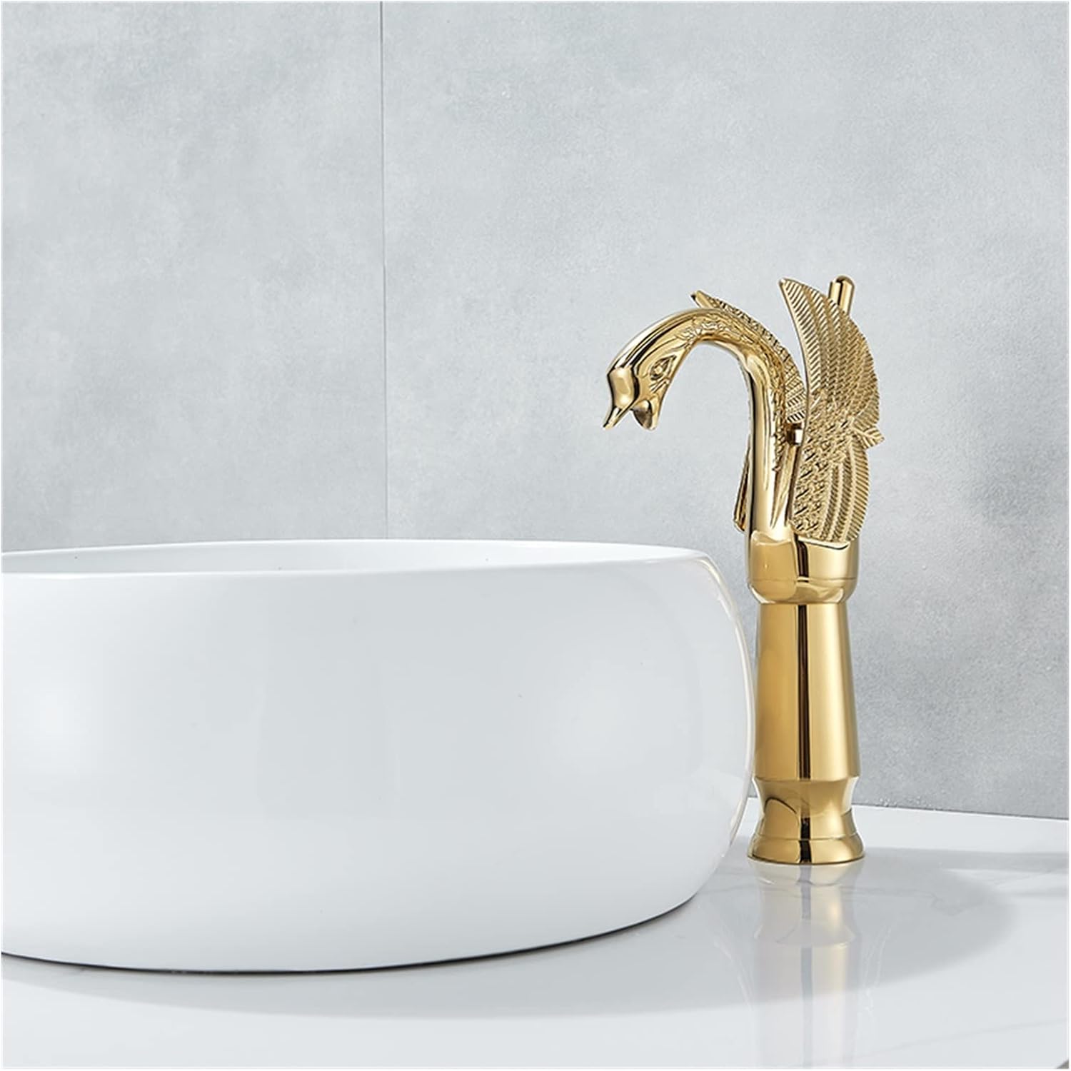 Modern Bathroom Faucet Golden Classic Bathroom Basin Faucet High Short ...