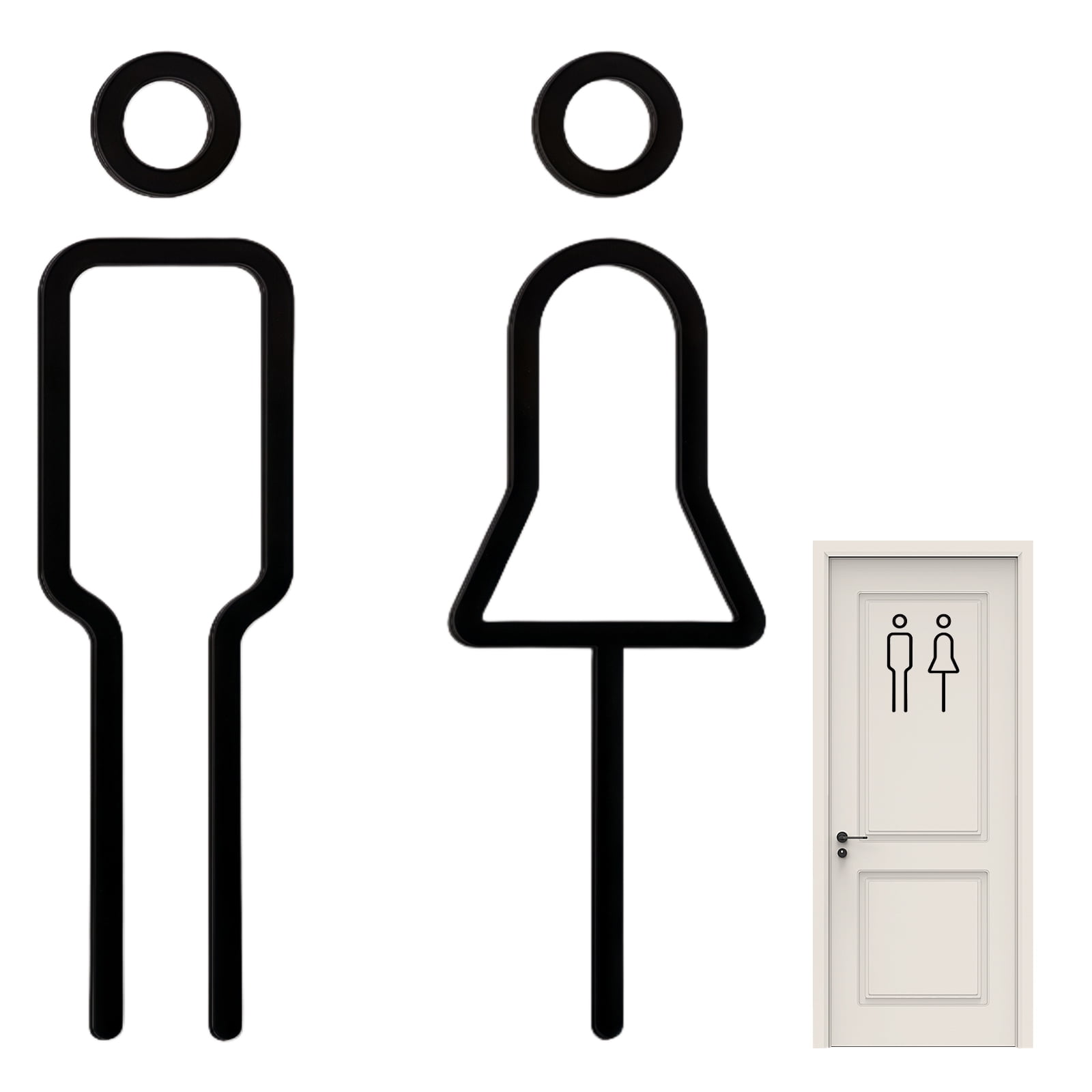 Modern Bathroom Plate Metal Toilet Sign Waterproof Surfaces Easy Setups ...