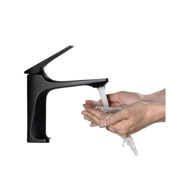 Modern Bathroom Sink Faucet, Single Handle Deck Mounted Wash Basin ...