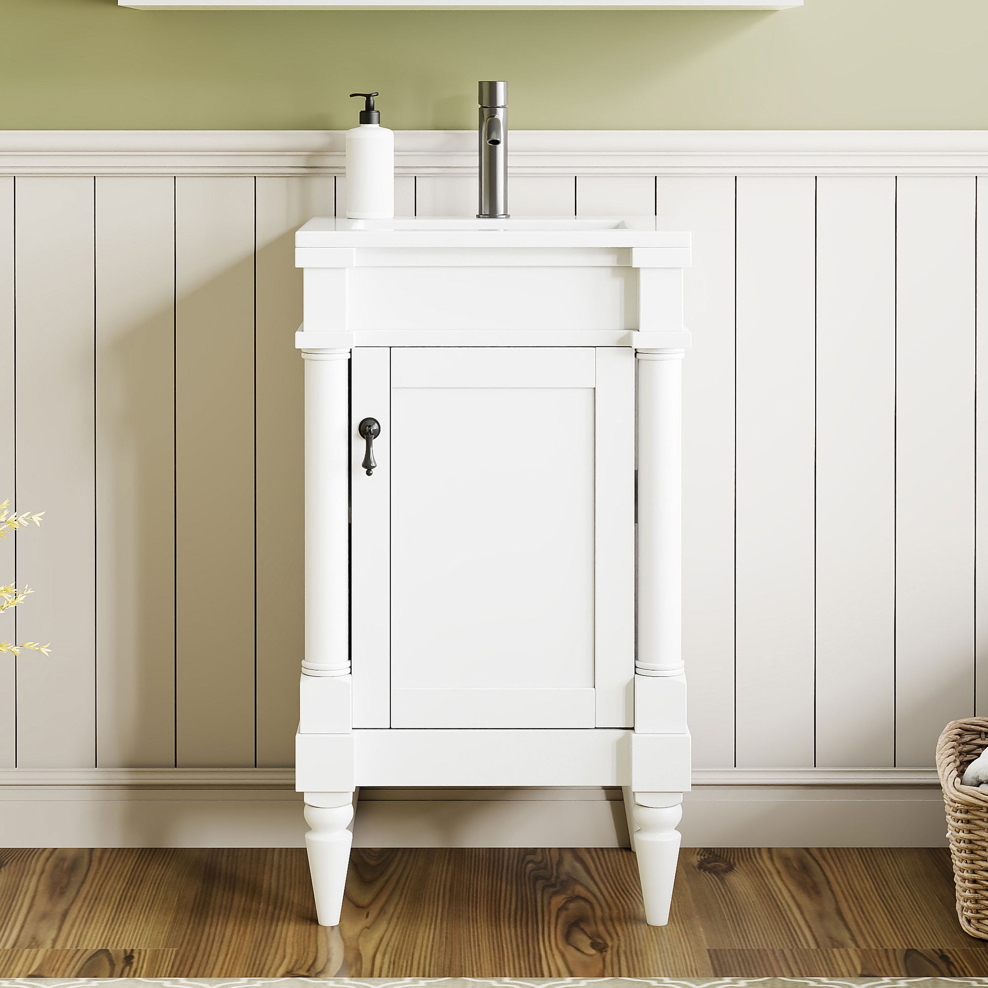 Modern Bathroom Vanity 18-Inch Modern Bathroom Vanity with Sink, Modern Bathroom Storage Cabinet ...