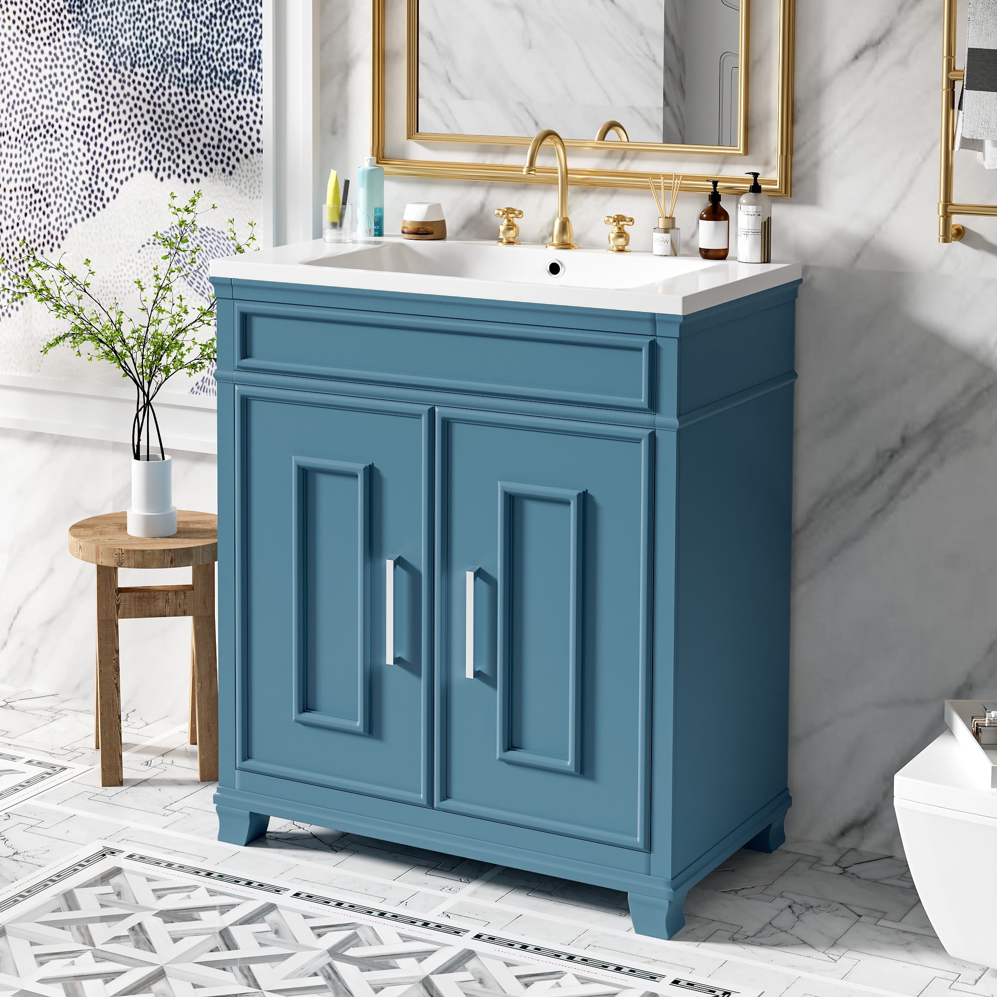 Modern Bathroom Vanity 30 Inch Bathroom Vanity with Ceramic Sink ...