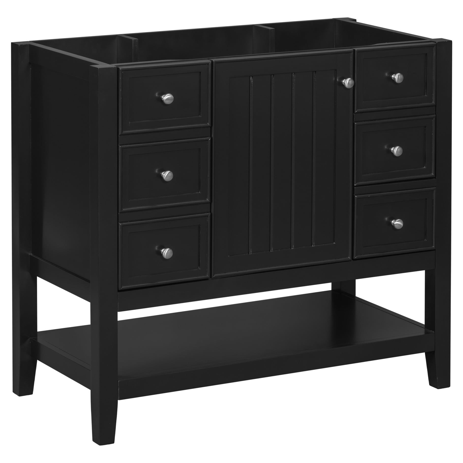 Modern Bathroom Vanity Cabinet Base 36" Black - 1 & 3 Drawers Modern ...
