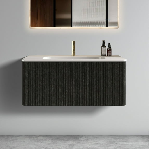 Modern Bathroom Vanity | Safety - Enhanced Curved Design, Easy - Access ...