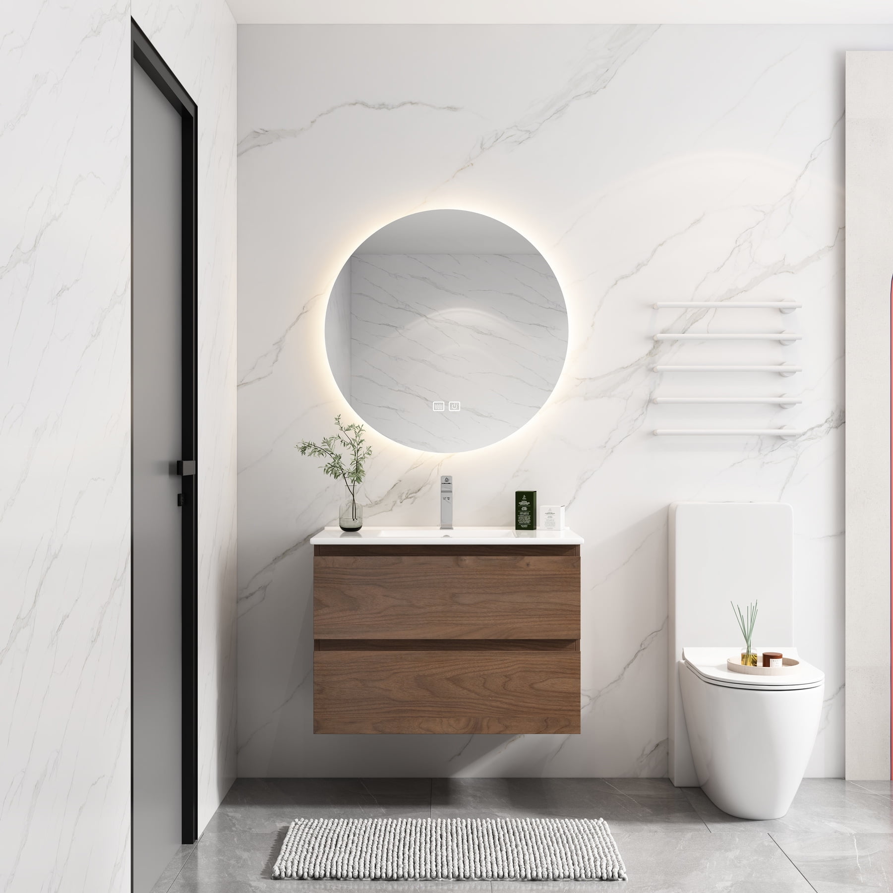 Modern Bathroom Vanity | Soft-Close Function for a Quiet Start | Wood ...