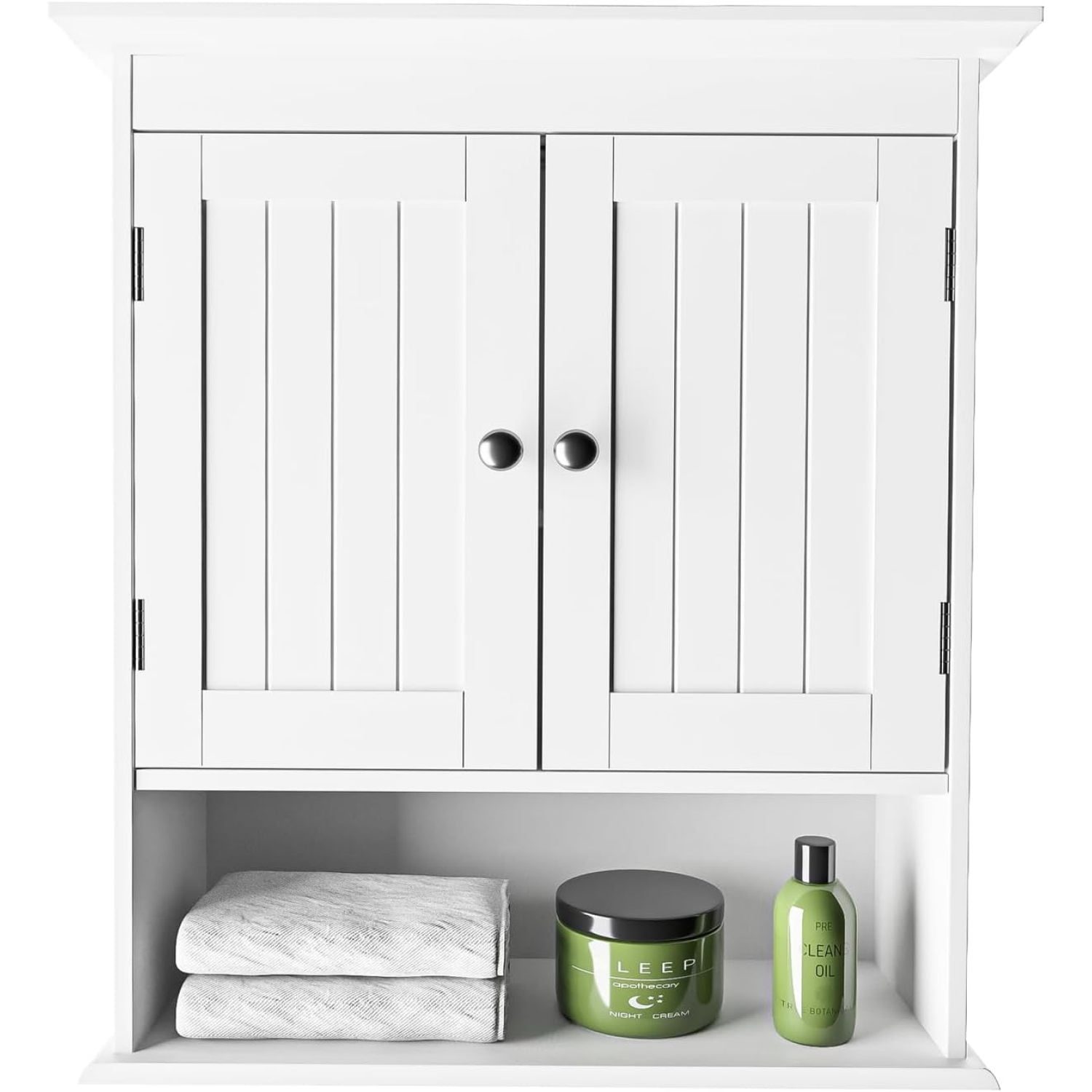 Modern Bathroom Wall Cabinet with Open Compartment & Adjustable Shelf ...