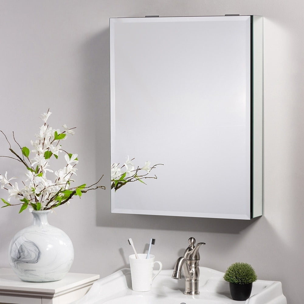 Modern Bathroom Wall Mirror Medicine Cabinet Meta Black - Walmart.com