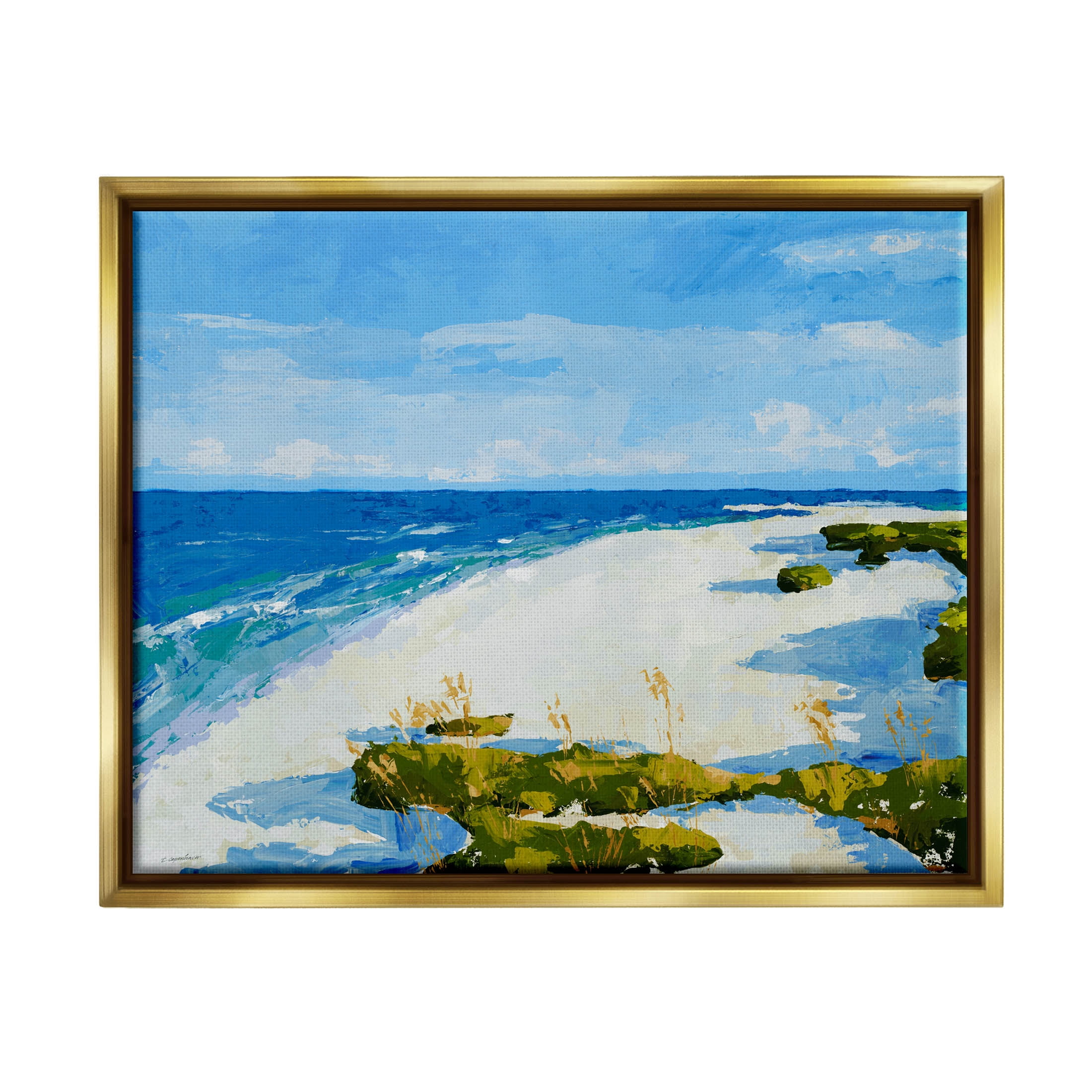 Stupell Industries Modern Beach Landscape Coastal Painting - Walmart.com