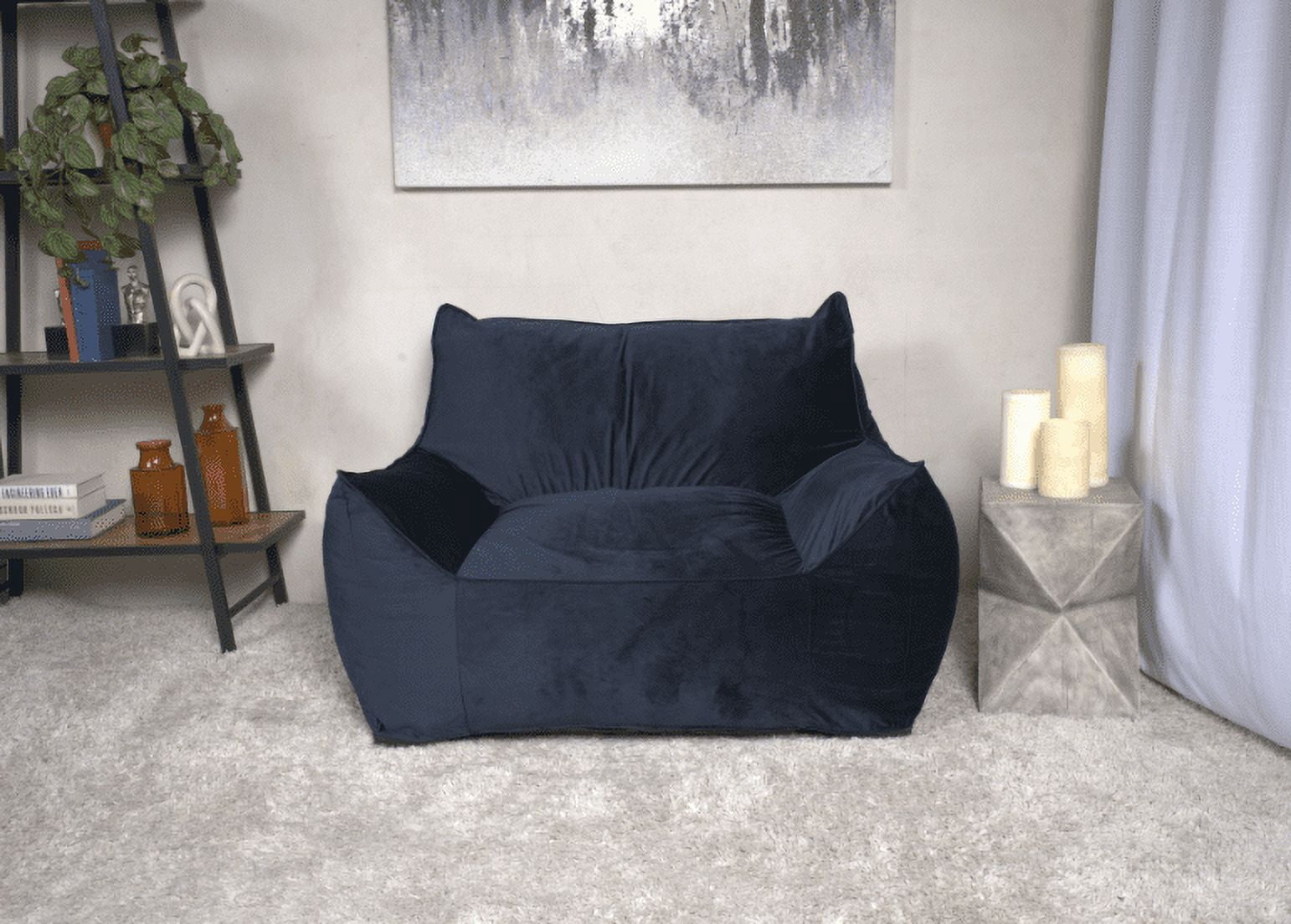 Modern Bean Bag Chair with Armrest, Comfy Bean Bag Sofa with Foam ...