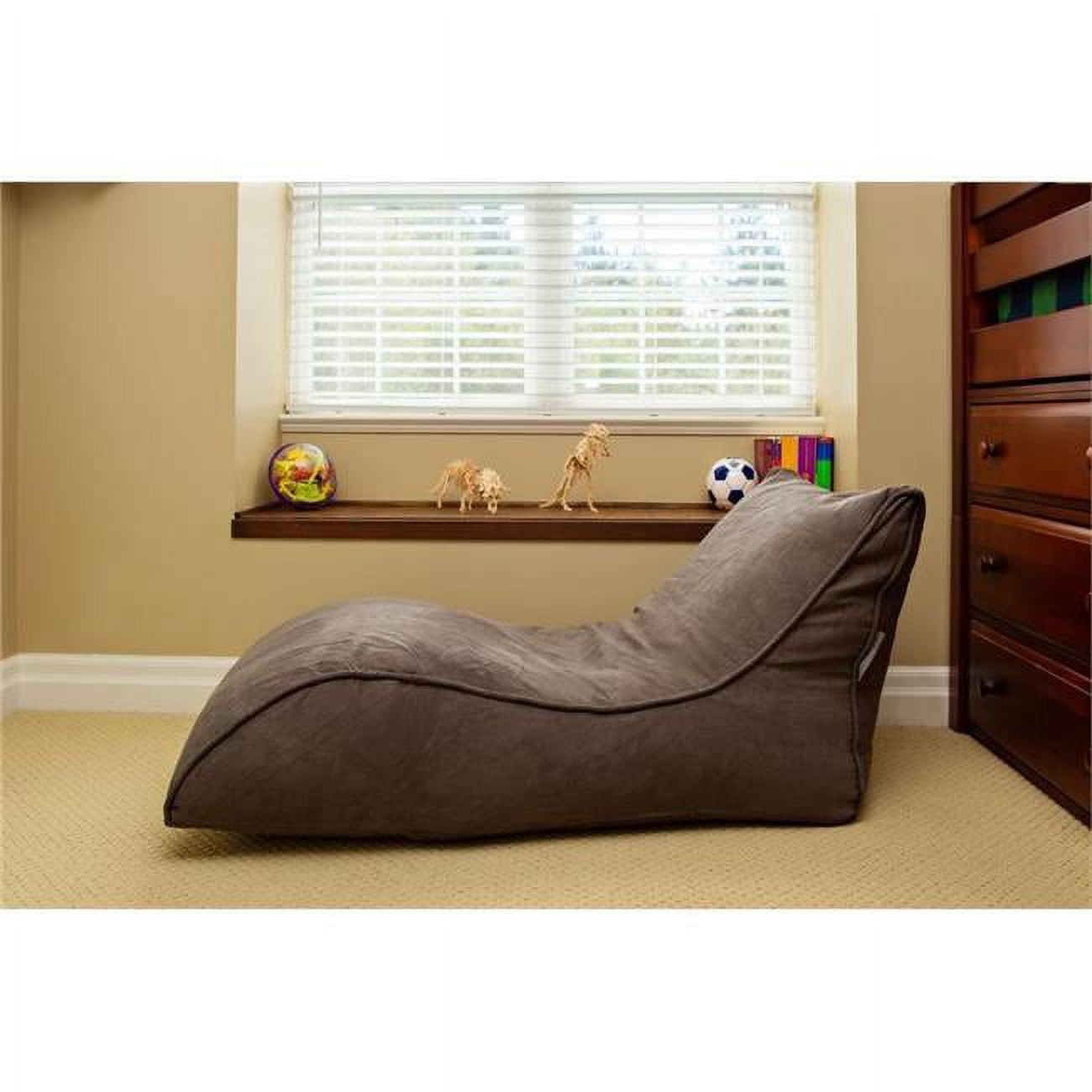 Modern Bean Bag The Slacker Bean Bag Chair - Grey - 26 x 24 x 48 in ...
