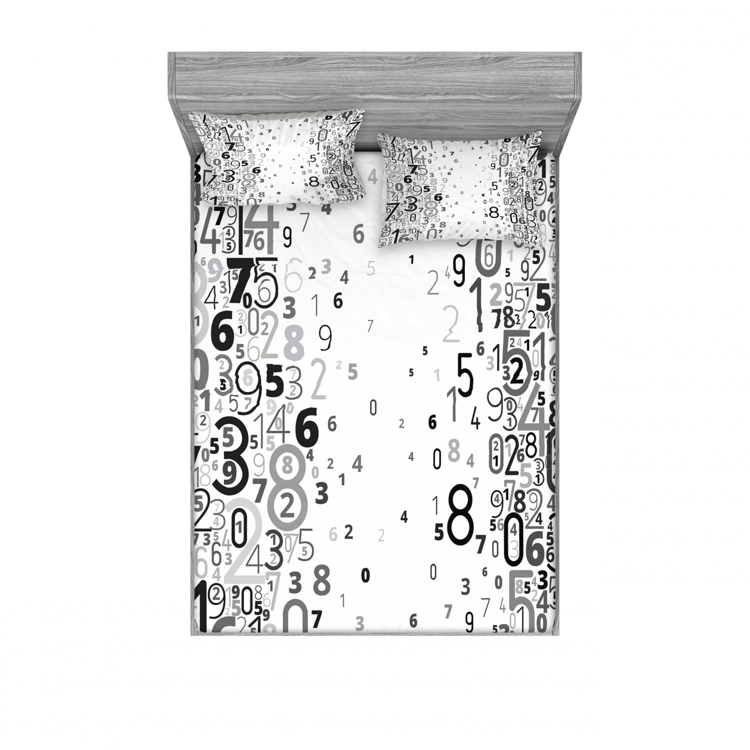 Modern Bedding Set with Sheet & Covers, Vector School Design Mathematic ...