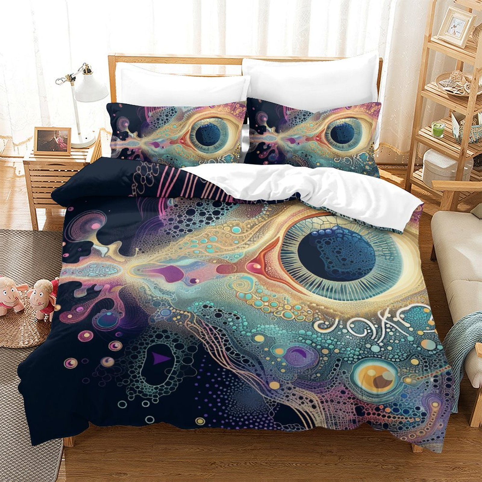 Modern Bedroom Decor Fantasy Creatures Printed Comforter Cover Set Home ...