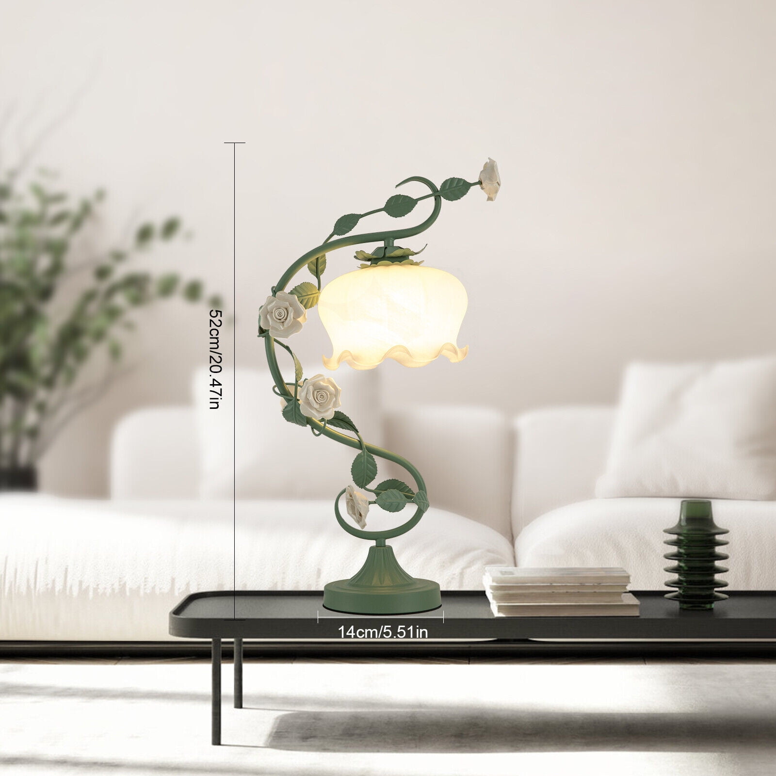 Modern Bedside Lamp Stained Glass Flower Table Reading Lamps Nightstand ...