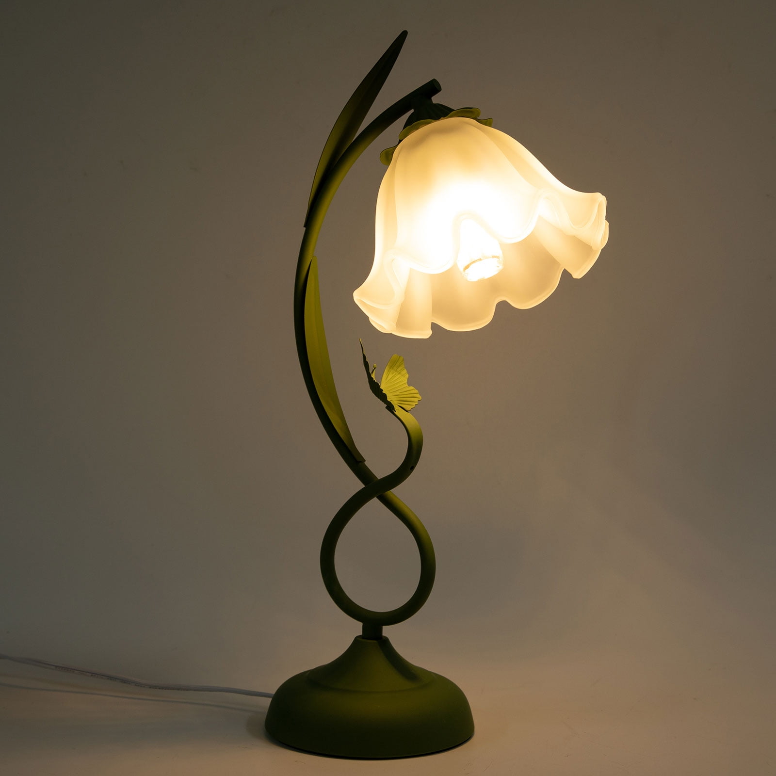 Modern Bedside Lamp Stained Glass Flower Table Reading Lamps Nightstand ...