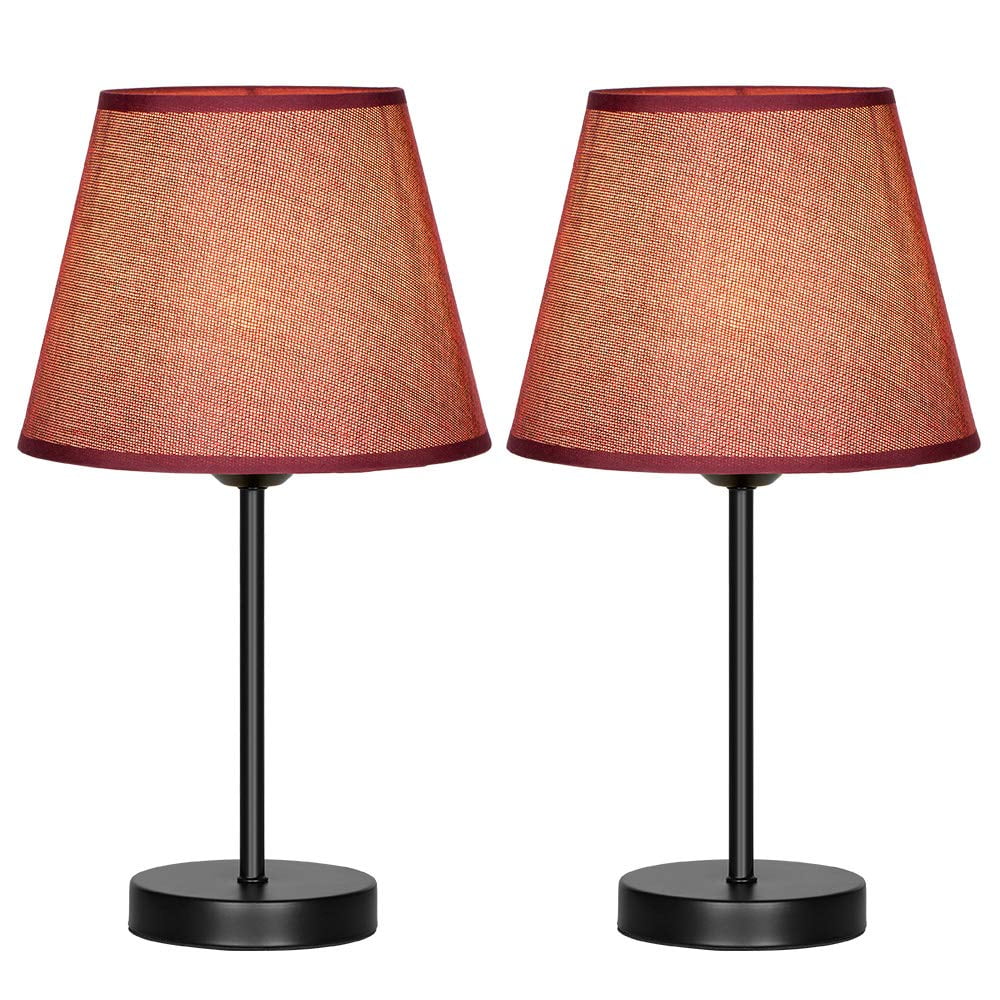 Haitral Modern Bedside Table Lamp Set of 2, Industrial Design, Brushed ...