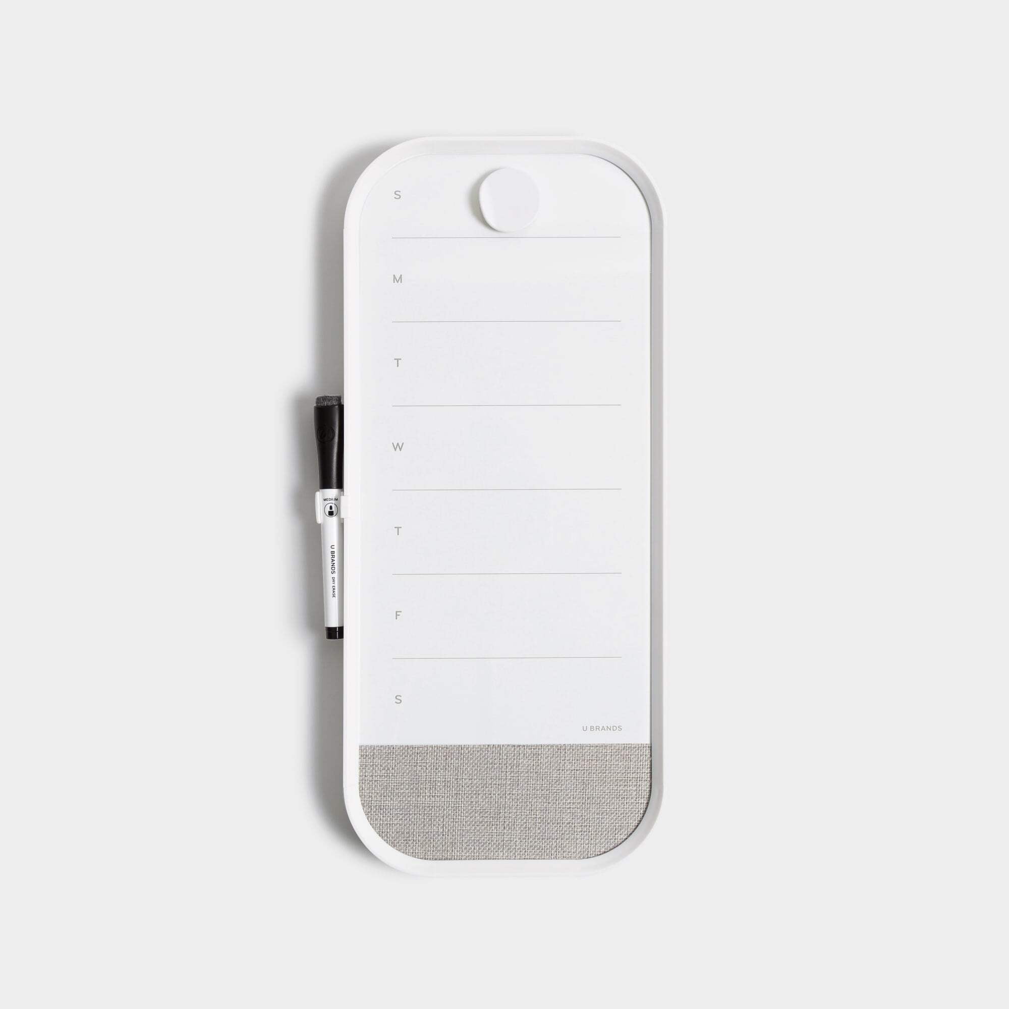 Modern Bevel Dry Erase Weekly Planner + Linen Bulletin Strip White ...