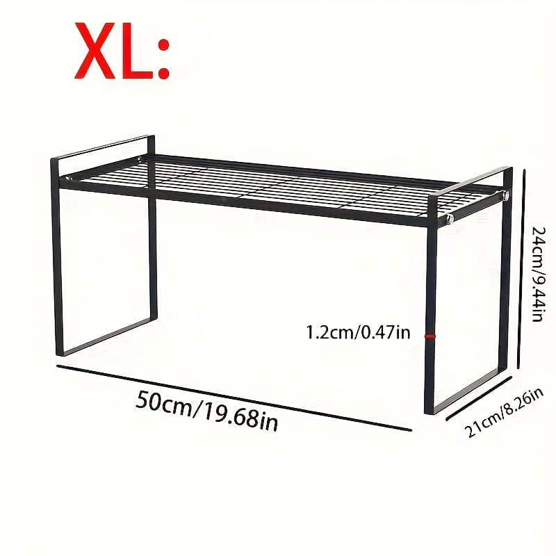 Modern Black 2-Tier Metal Storage Rack - Countertop Organizer for ...