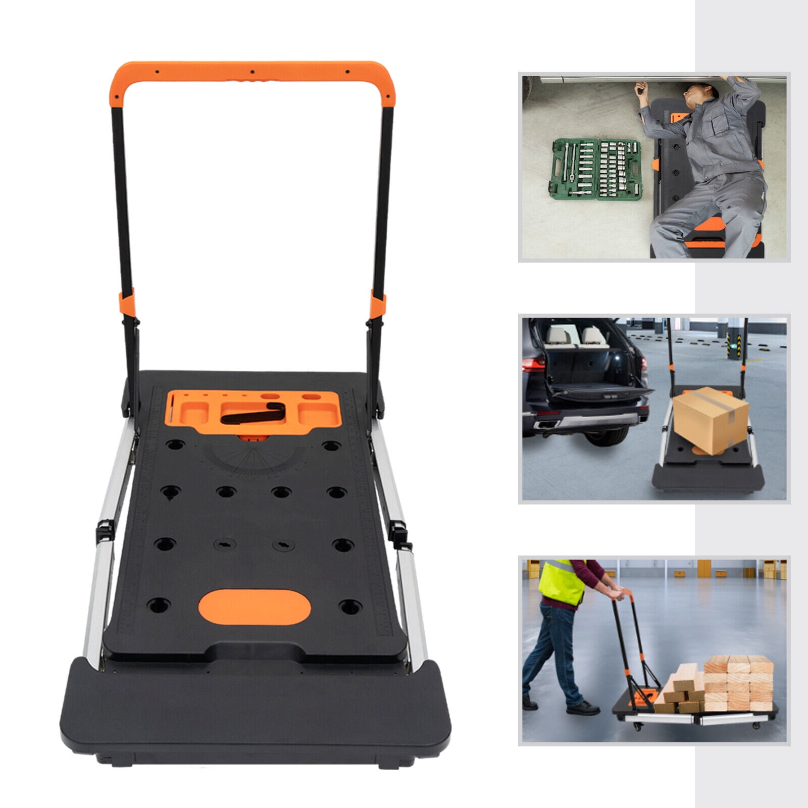 Modern Black 7-in-1 Multifunctional Work Platform, Workbench Handcart ...
