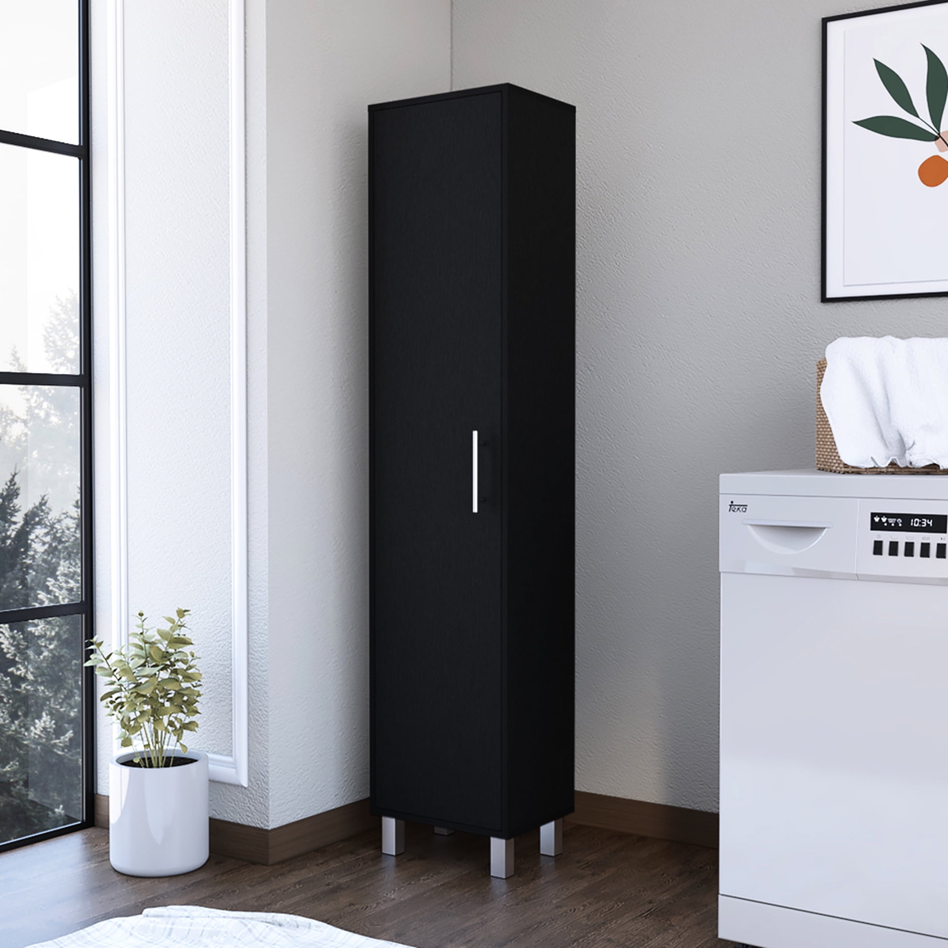 Modern Black Cabinet Storage For Any Style With Single Door And 5 ...
