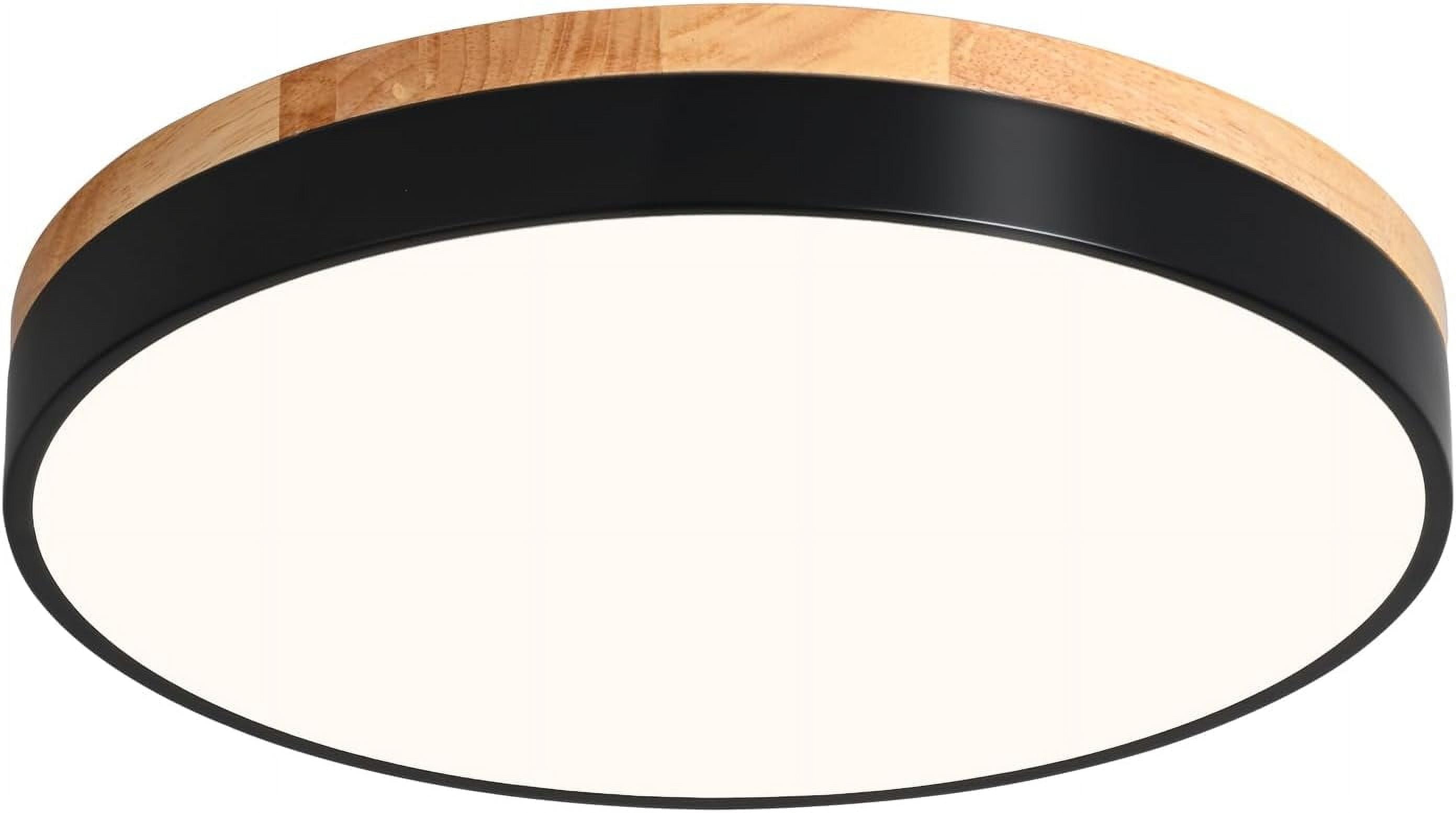Modern Black Ceiling Light, Wood LED Close to Ceiling Lighting Fixtures ...