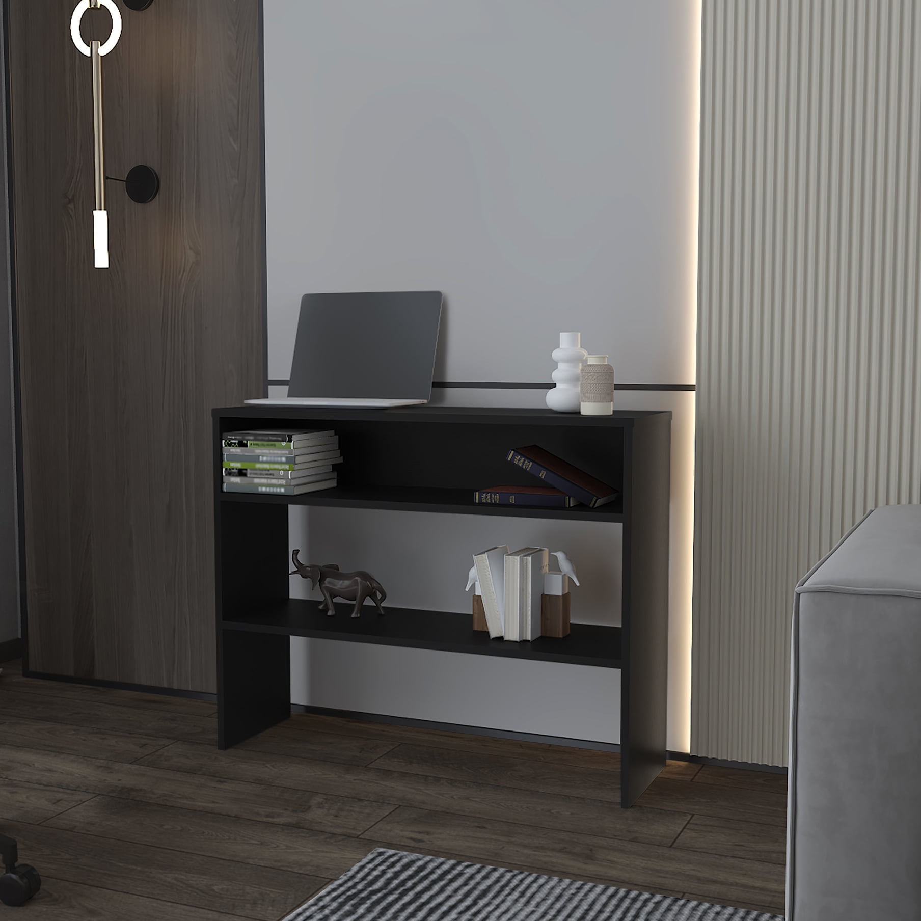 Modern Black Console Table - Open Shelving For A Functional Living ...