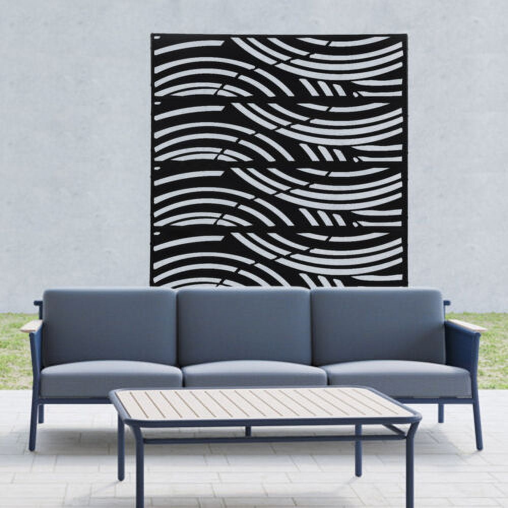 Modern Black Decorative Wall Metal Fence Free Standing Privacy Screen ...