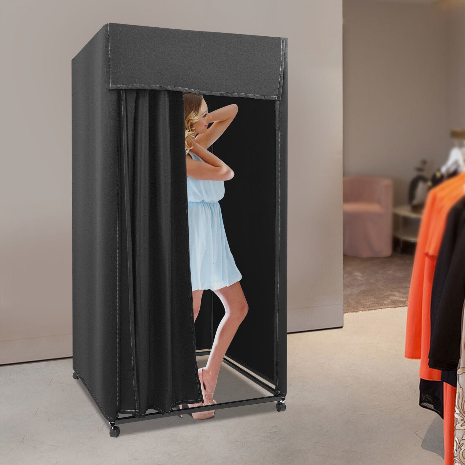 Modern Black Fitting Room, Portable Dressing Room, Movable Fitting Room ...