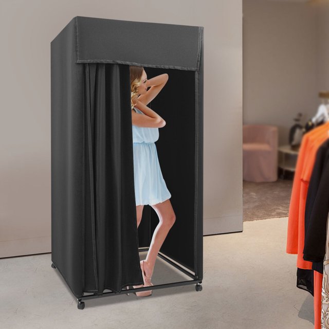 Modern Black Fitting Room, Portable Dressing Room, Movable Fitting Room ...